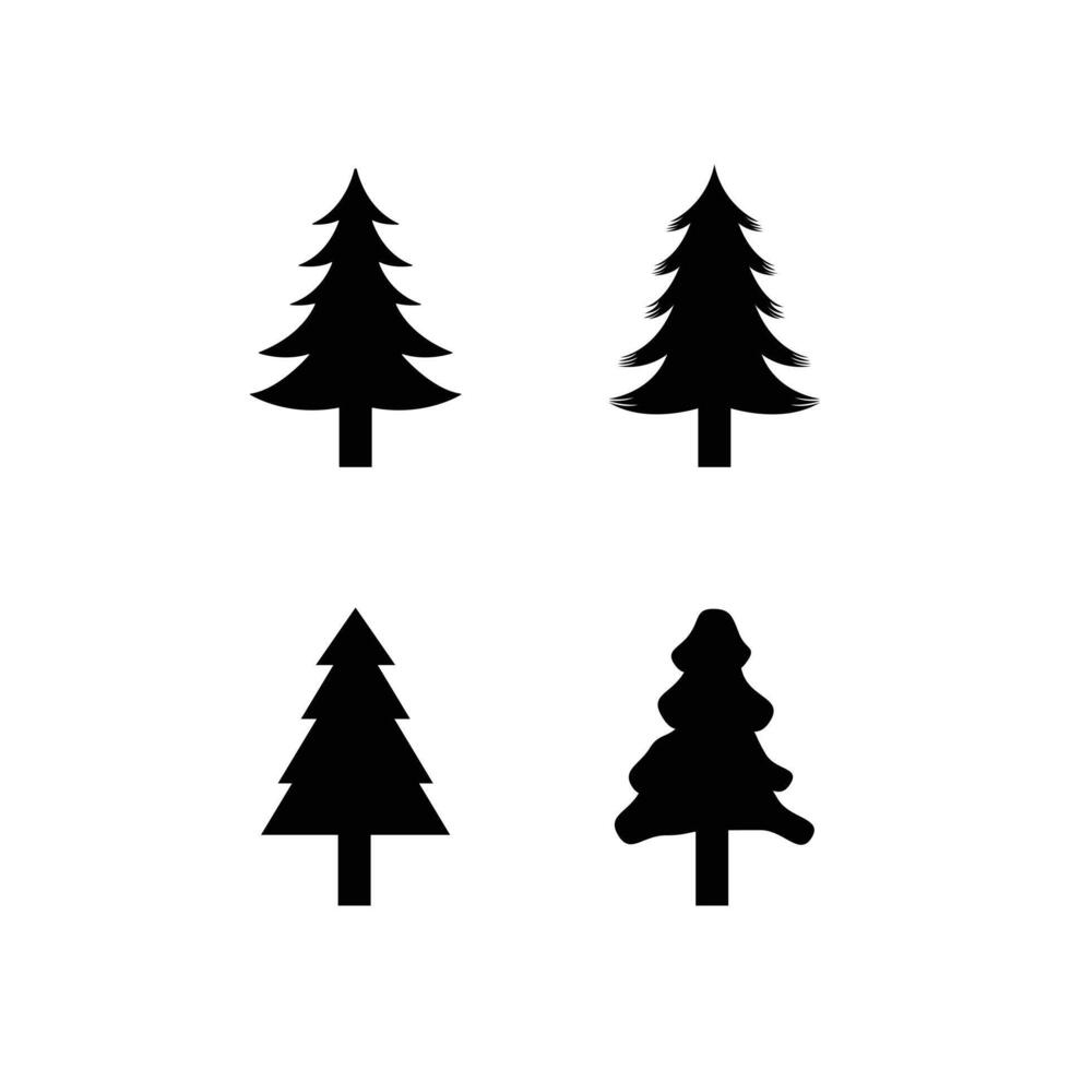 set of christmas trees icon design silhouette 48893369 Vector Art at ...