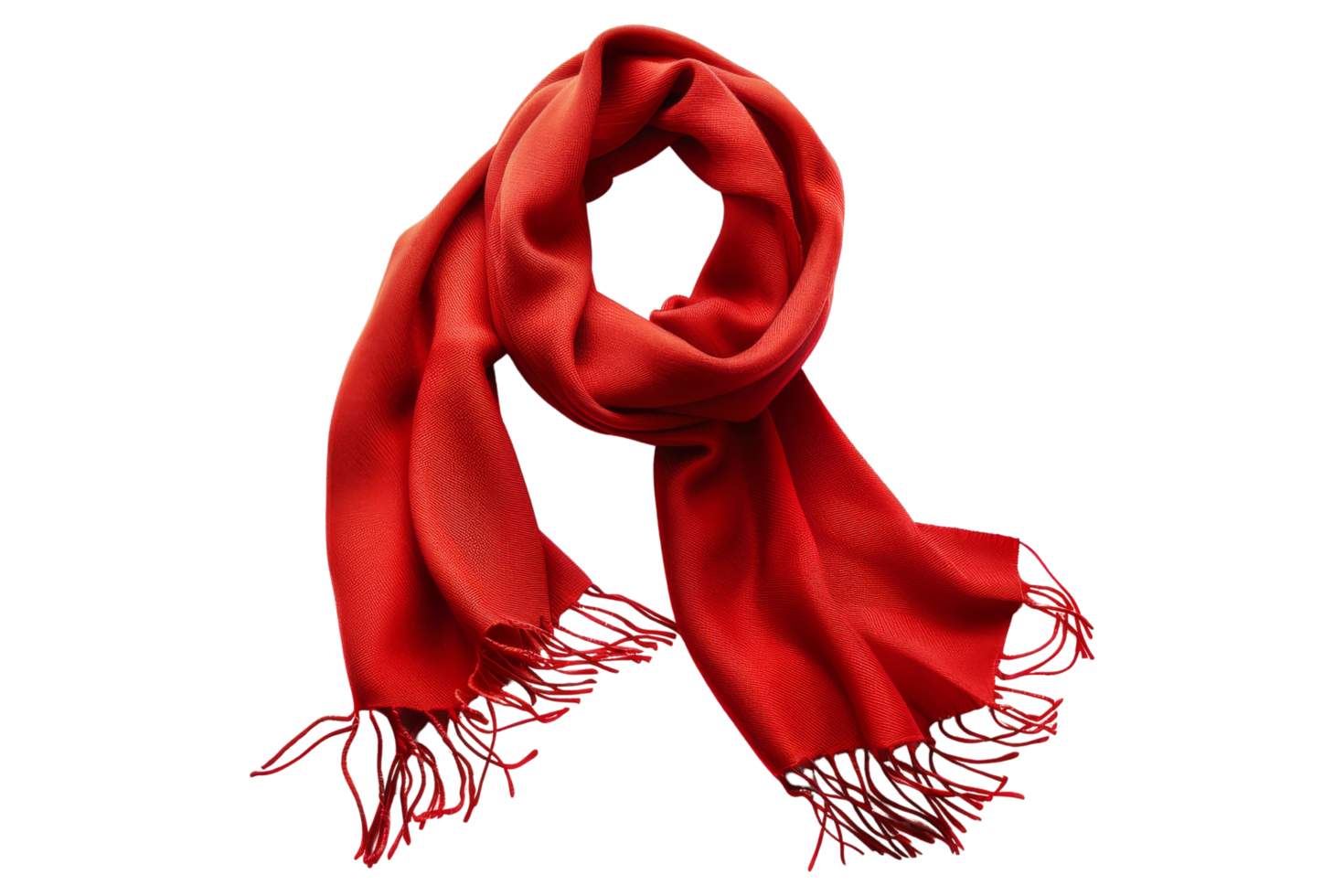 Red Scarf with Fringes Isolated 48896952 PNG