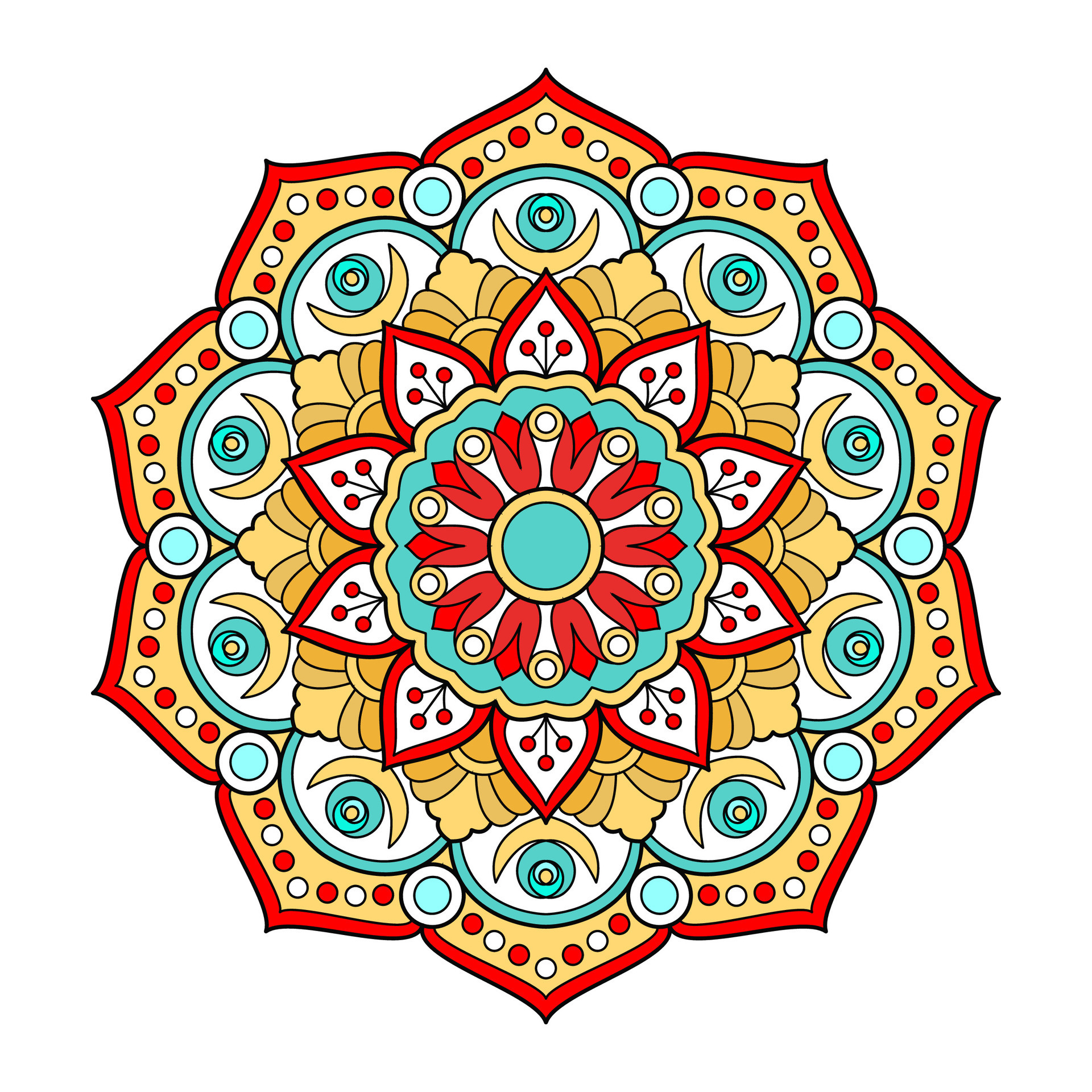 Ornamental Colour Mandala Template For Adult 48899296 Vector Art At