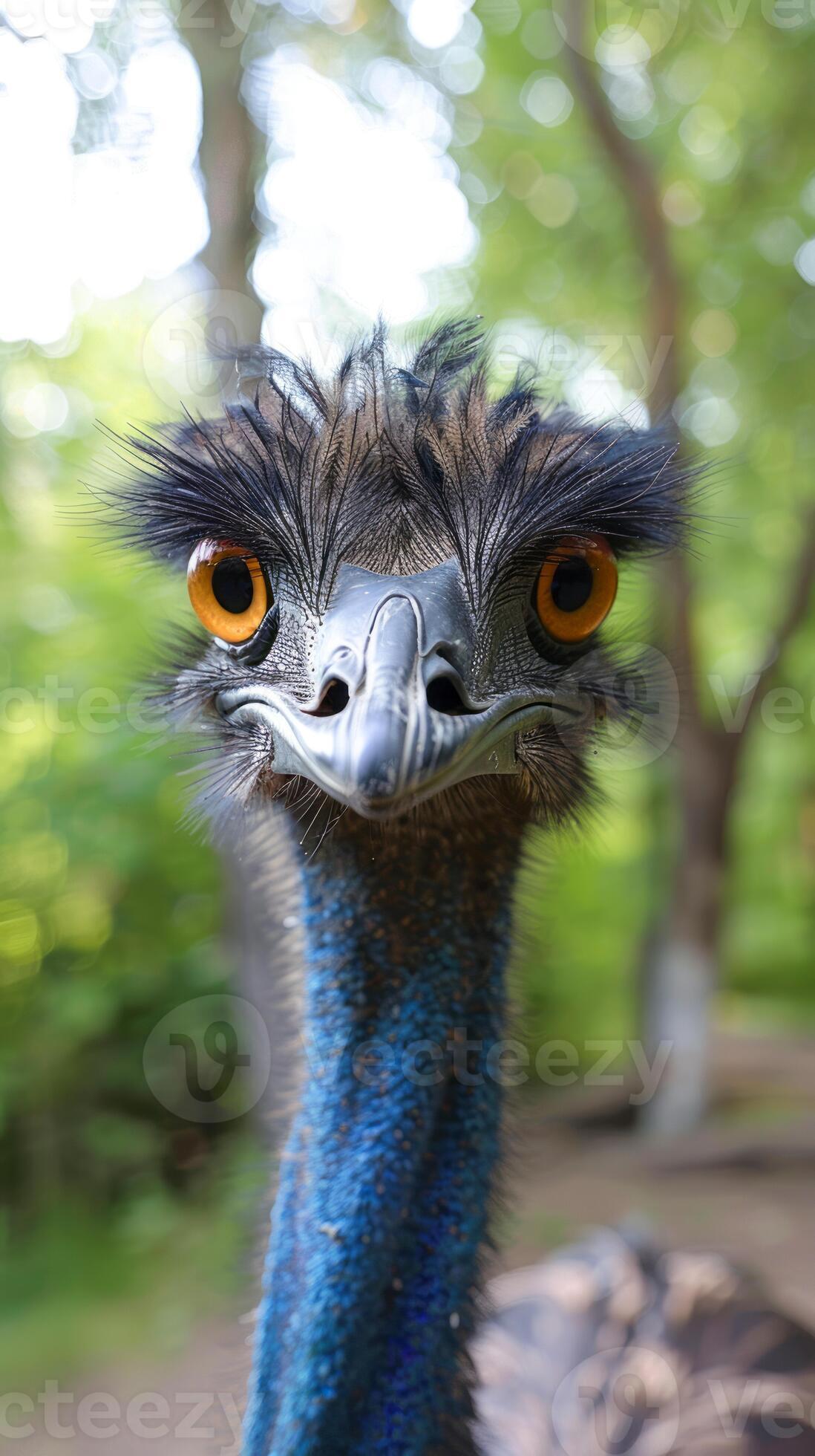 Emu close-up in green forest environment 48903940 Stock Photo at Vecteezy