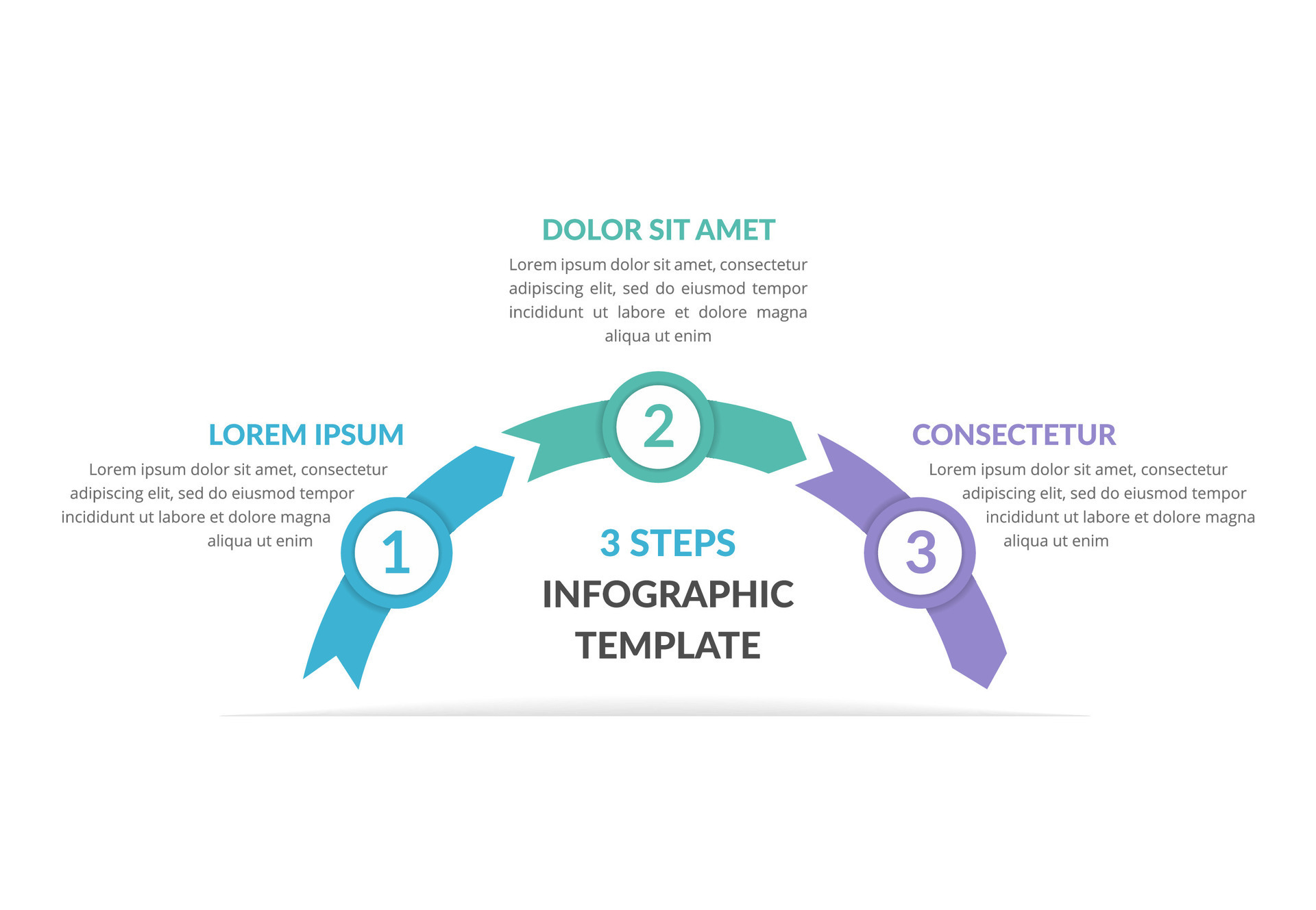 Infographic template with arrows with 3 steps, workflow, process chart ...