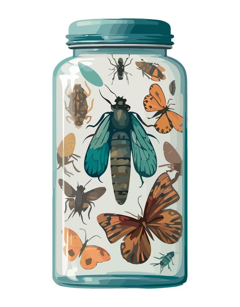 Insects in a jar illustration 48916326 Vector Art at Vecteezy