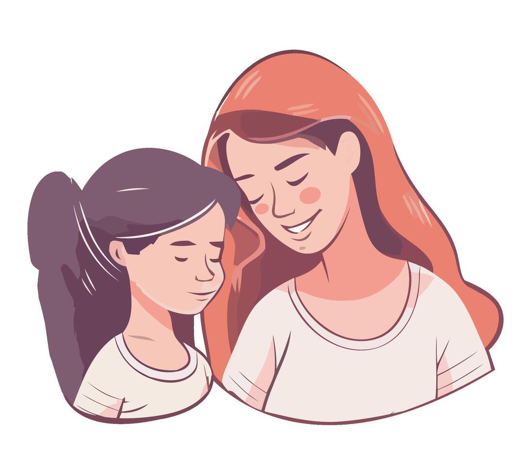 A Mother And Daughter Hugging Each Other 48916333 Vector Art At Vecteezy