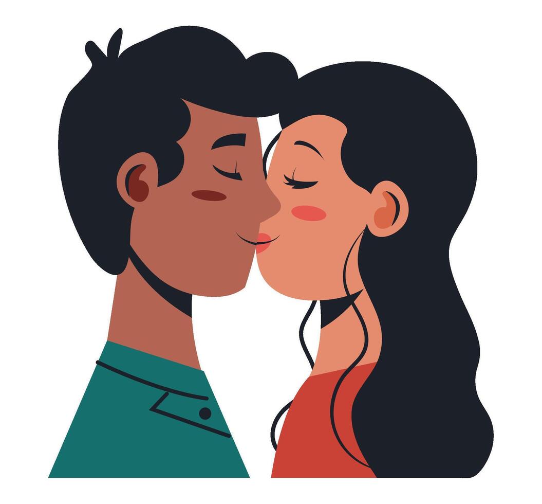 Couple kissing, illustration 48920010 Vector Art at Vecteezy