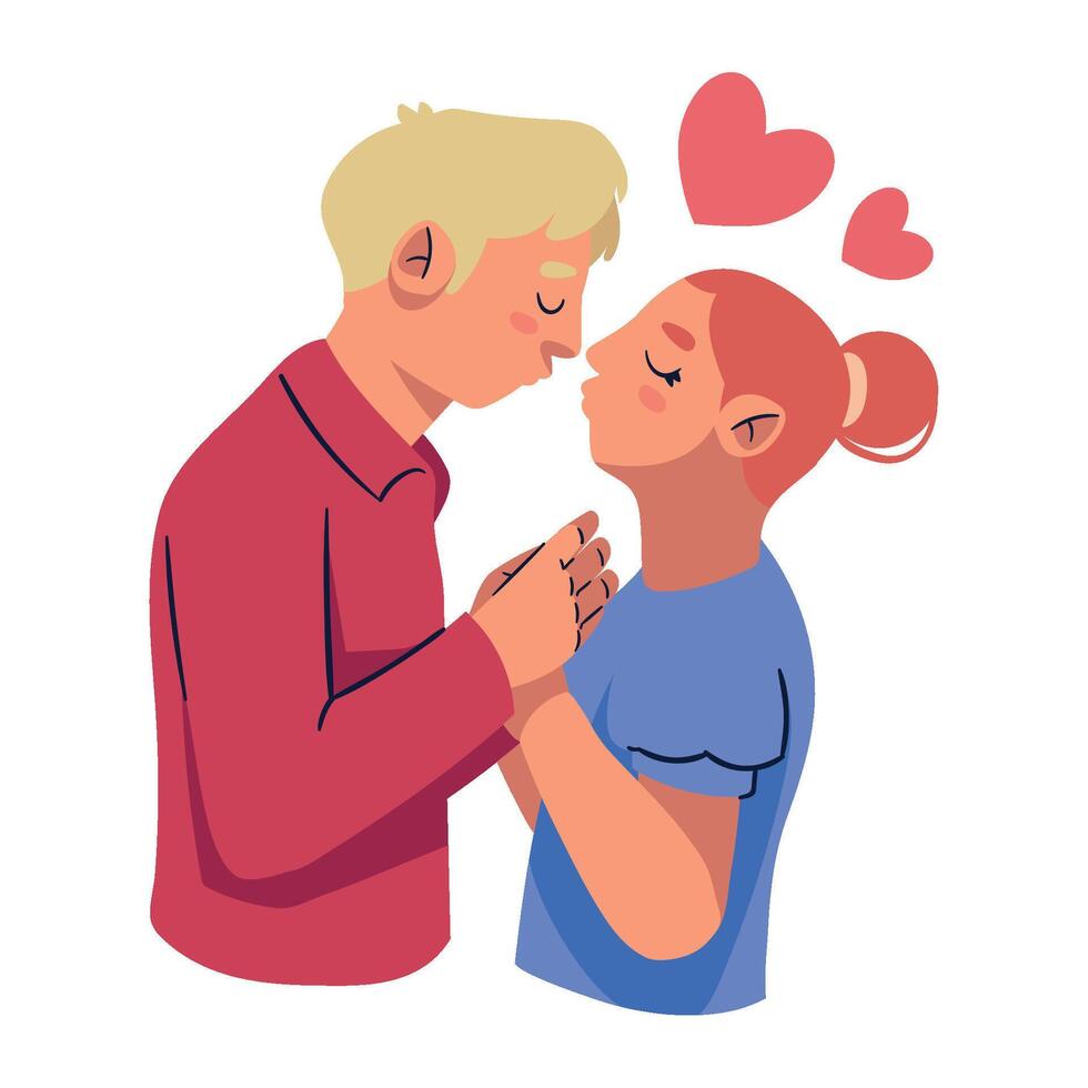 Couple kissing, illustration 48921471 Vector Art at Vecteezy