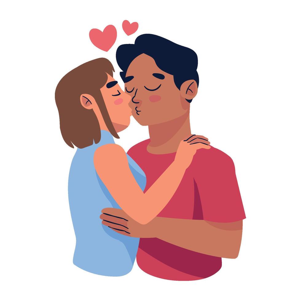 Couple kissing, illustration 48921472 Vector Art at Vecteezy