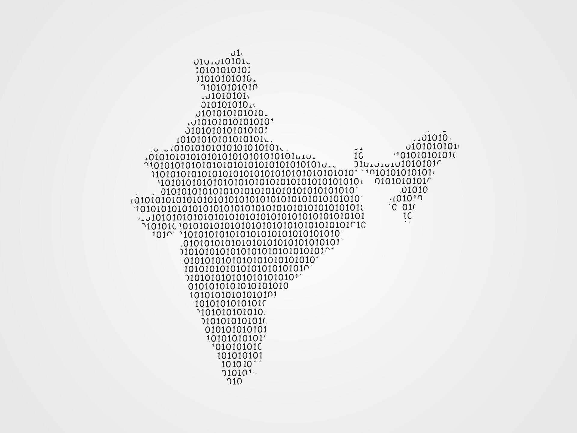 India map using binary codes on white background 48922849 Vector Art at ...