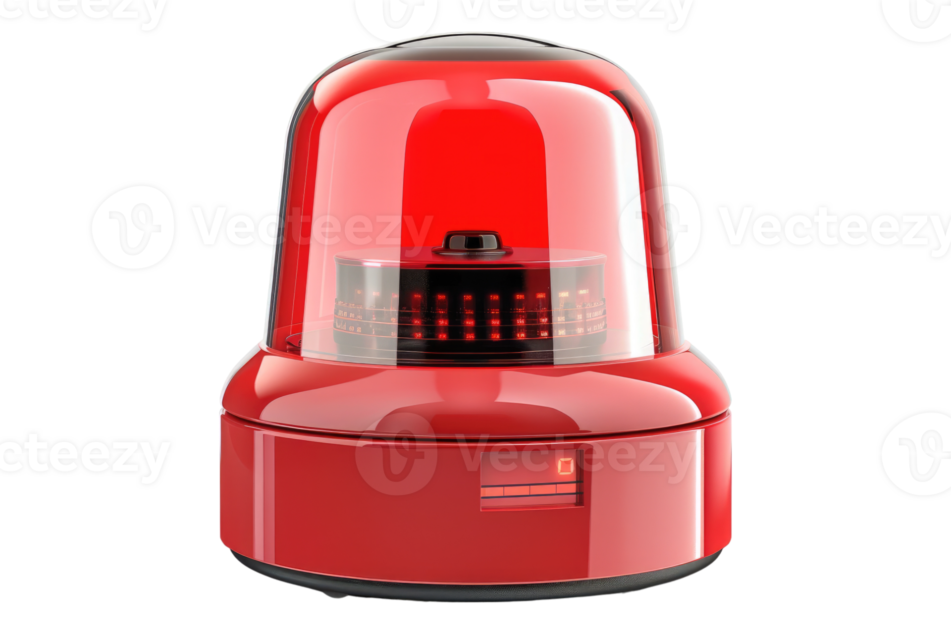 Emergency rotating alarm for security, ambulance and emergency vehicles isolated on transparent ...