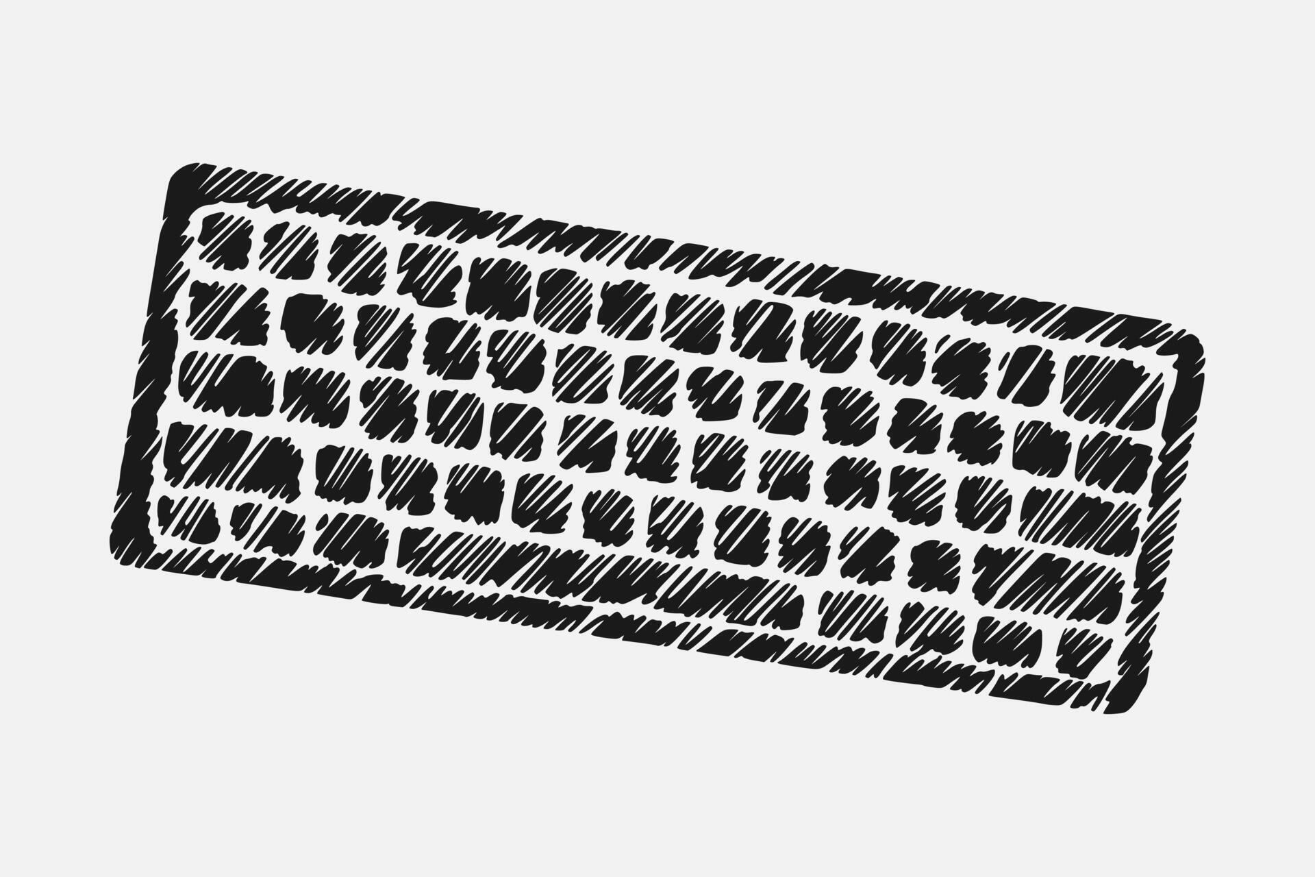 Computer Keyboard in scribble line style. isolated on white background ...