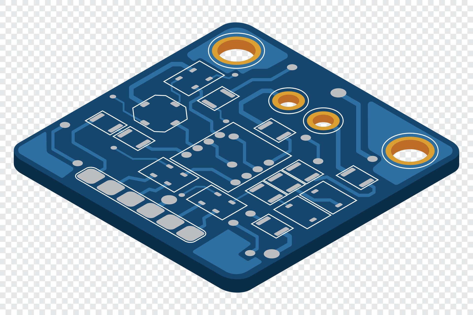 Isometric electronic board. Isometric printed circuit board. Integrated ... Isometric electronic board. Isometric printed circuit board. Integrated ...