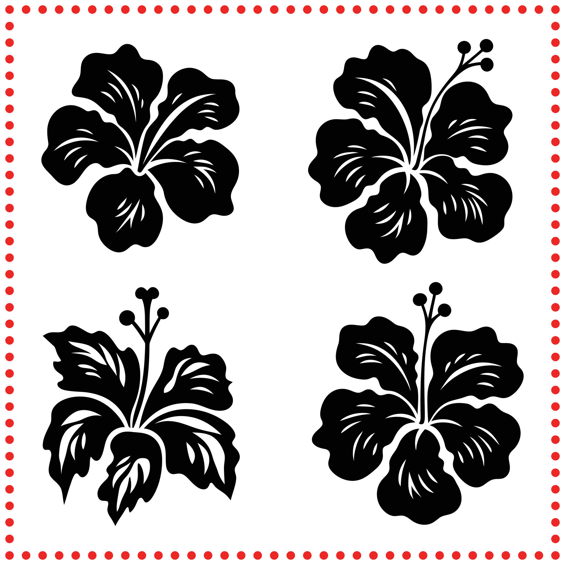 Classic Hibiscus Flower Silhouette Design For Summer And Exotic Themes