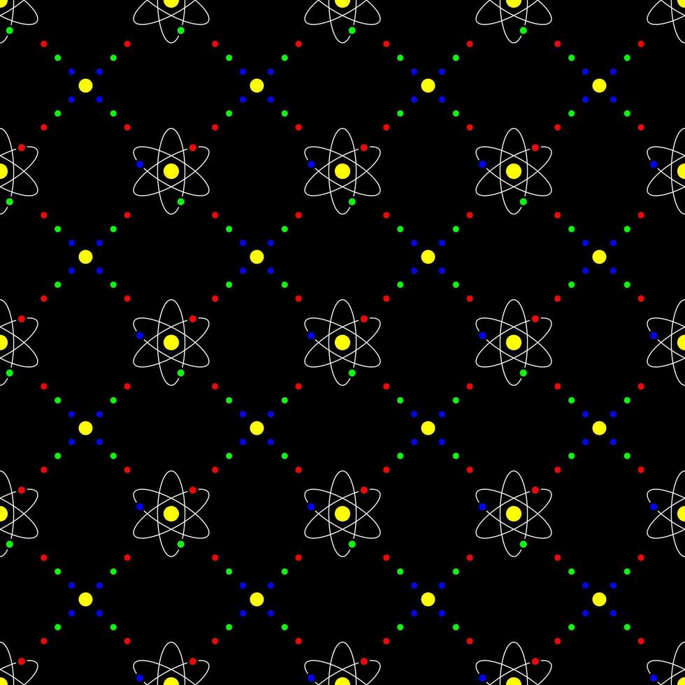 Atom Seamless Pattern Isolated On Black Background 48930147 Vector Art At Vecteezy