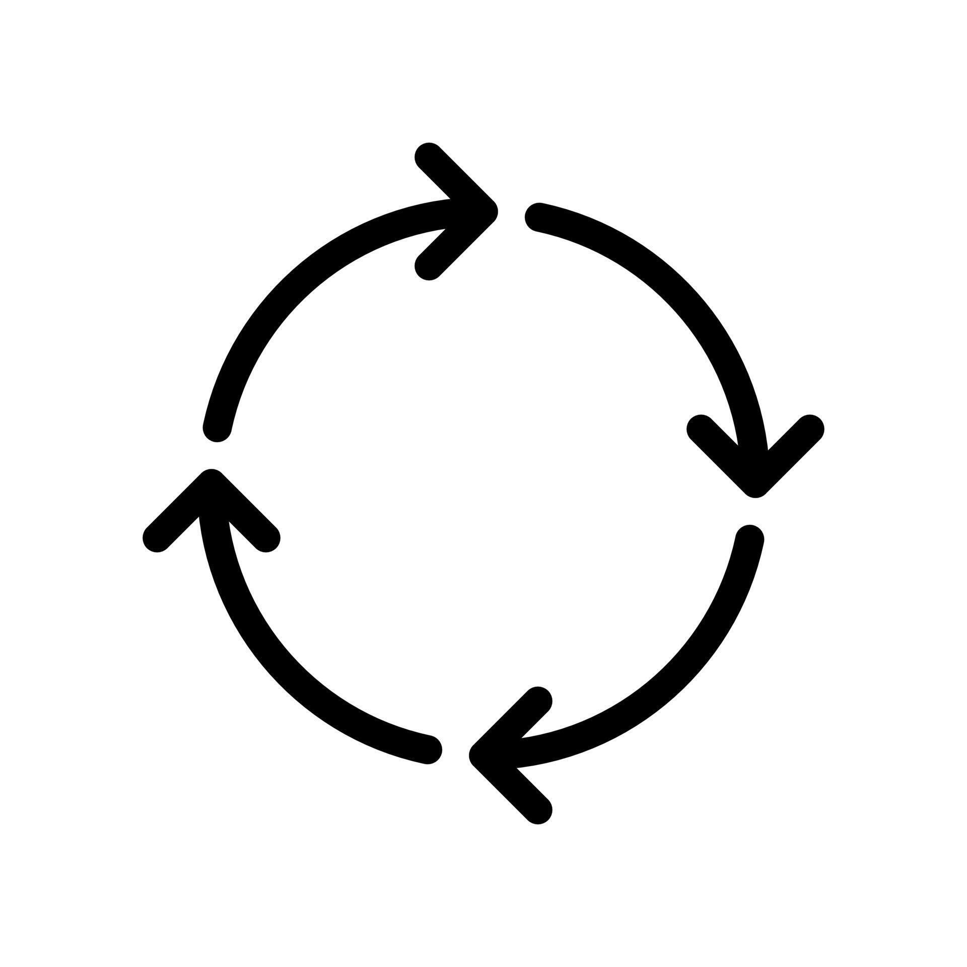 Four Circular Arrows Loading Refresh Sync Concept Icon In Line Style Design Isolated On White