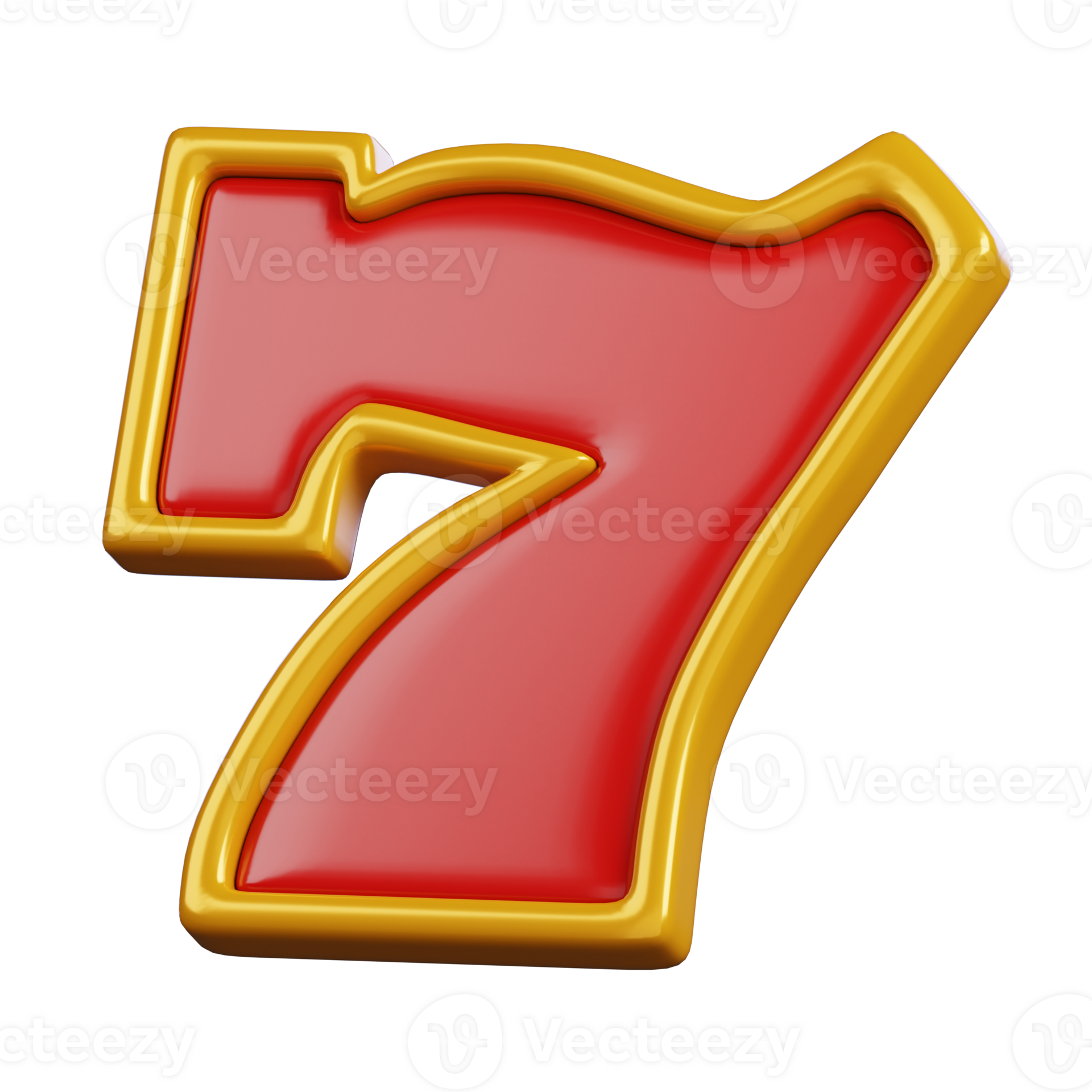 Lucky number seven isolated. 3D illustration 48930963 PNG