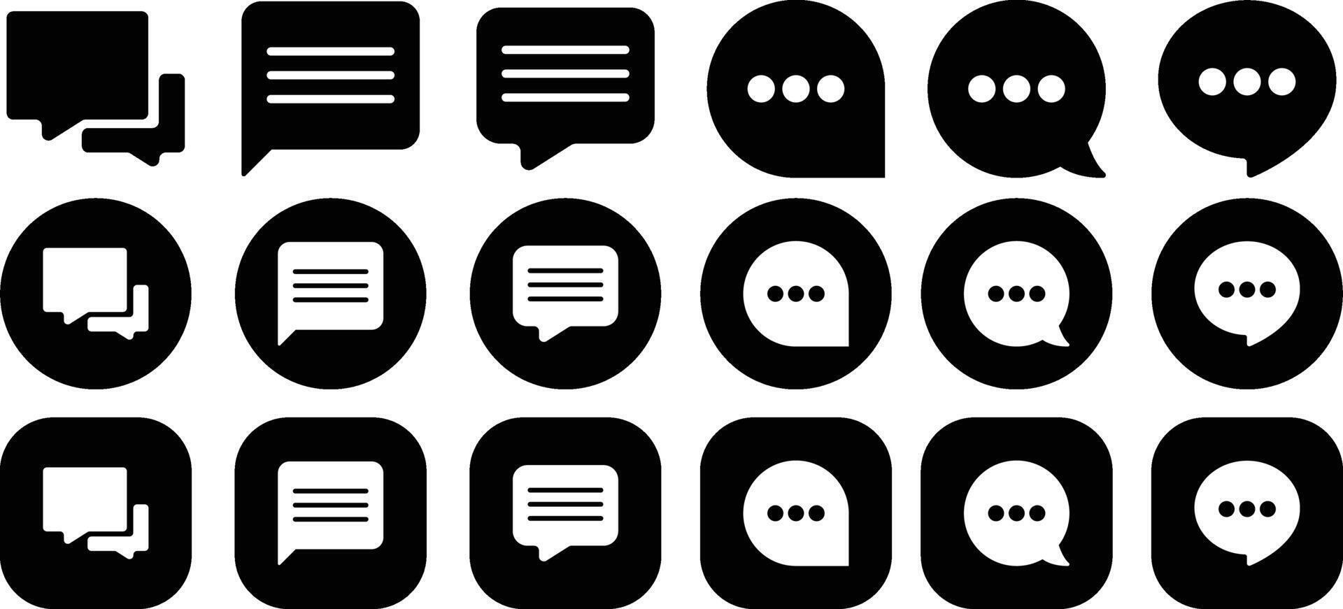 Chat Black Solid Icon Pack 48931080 Vector Art at Vecteezy