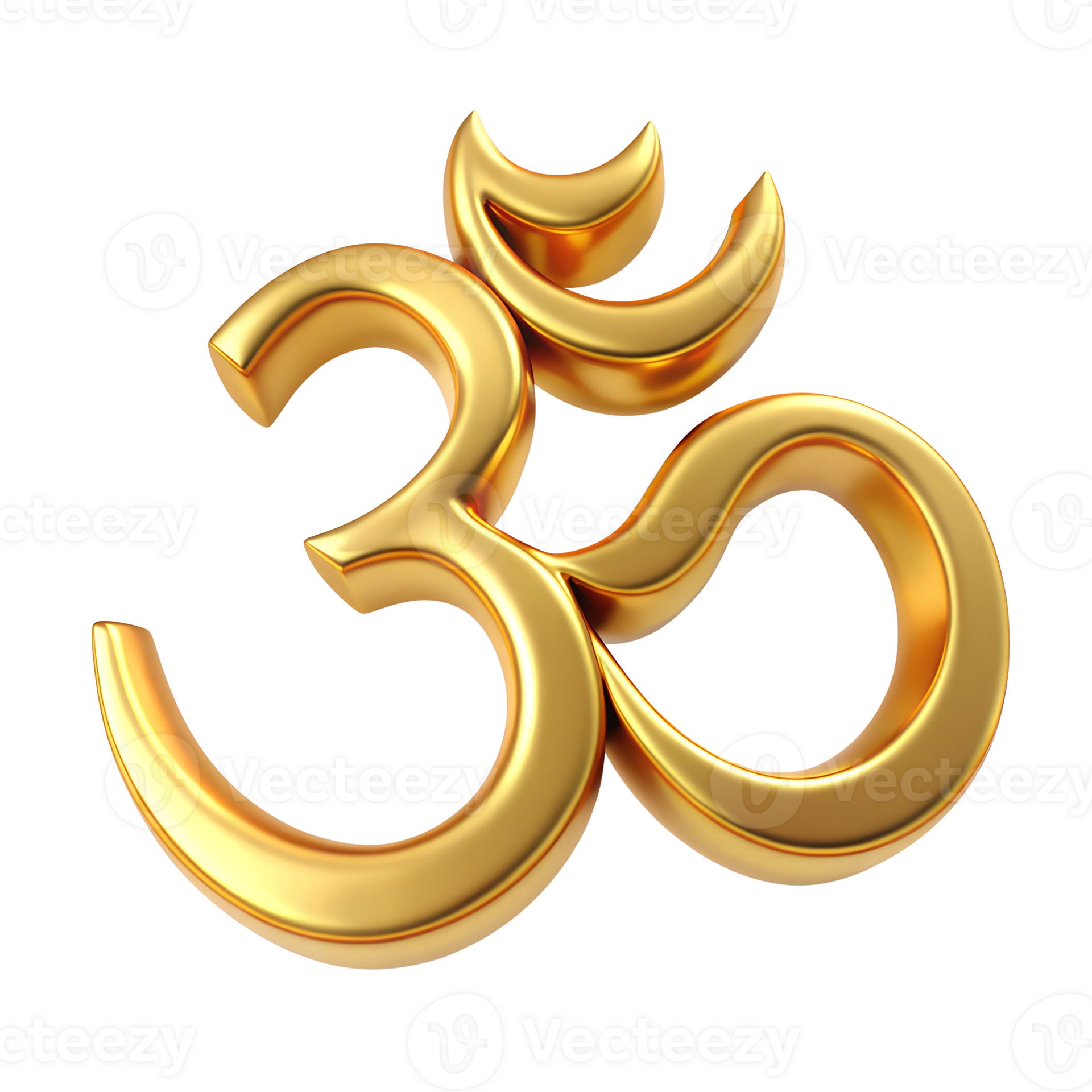 metalic hinduism aum symbol made of gold isolated on transparent background. High quality ...