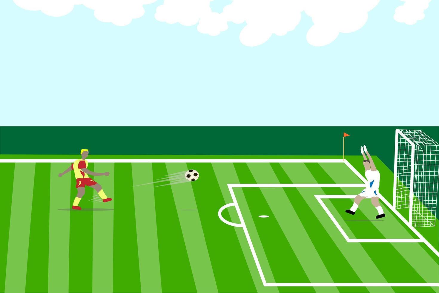 Image Illustration Of Two People Playing Football On The Field 48934776 Vector Art At Vecteezy