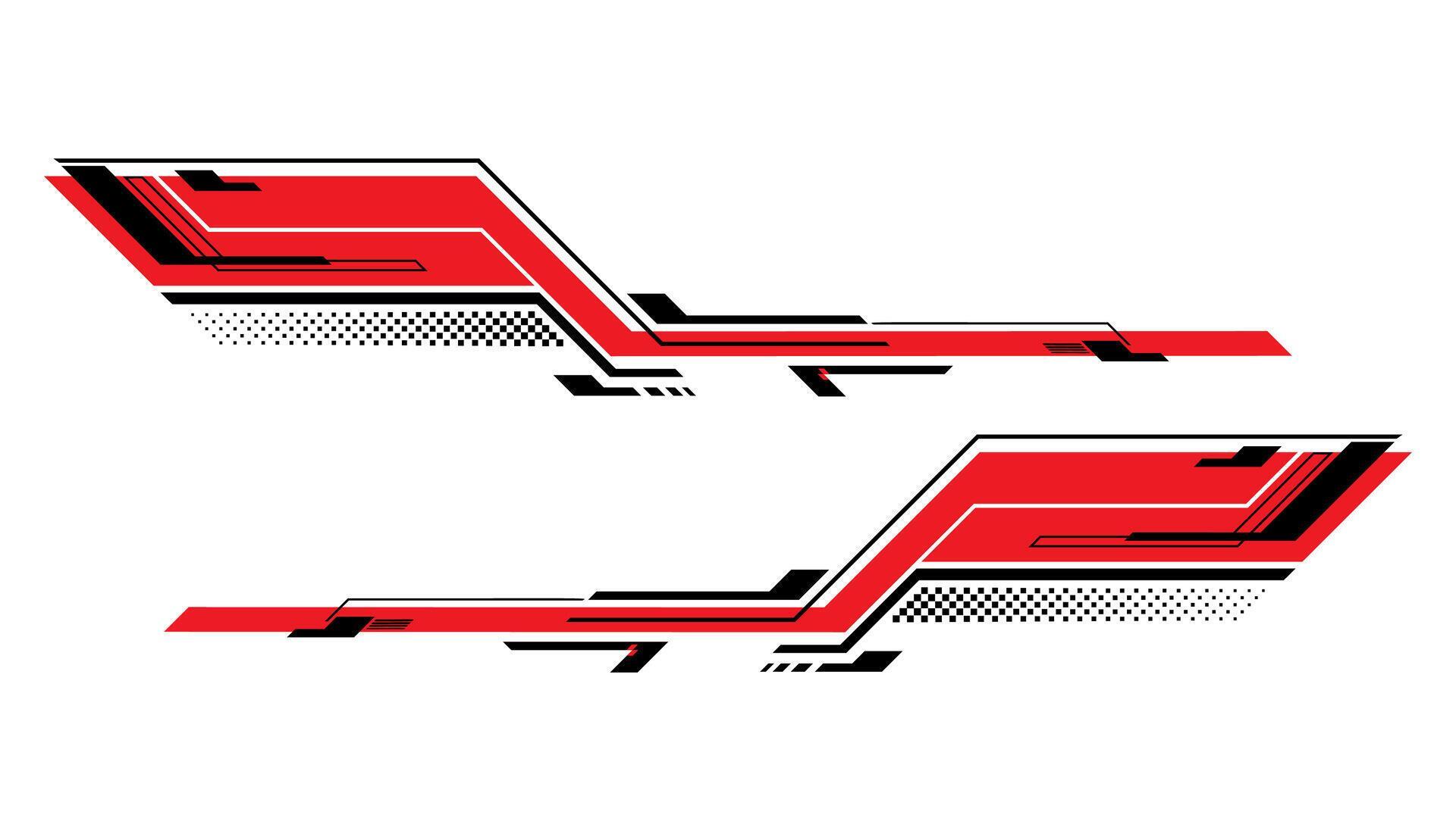 Car decals with red stripe and black line, wraps sticker design for ...