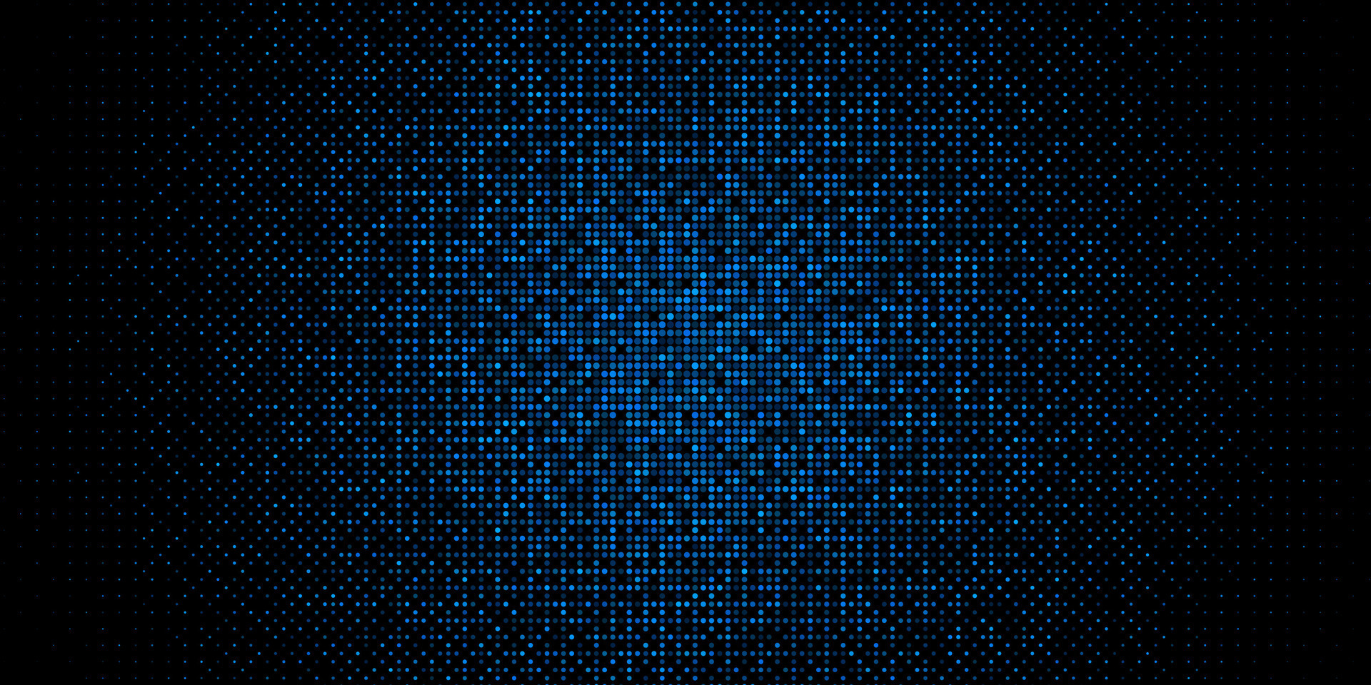 Abstract blue dotted Technology gradient background. Digital data with circular fading ...