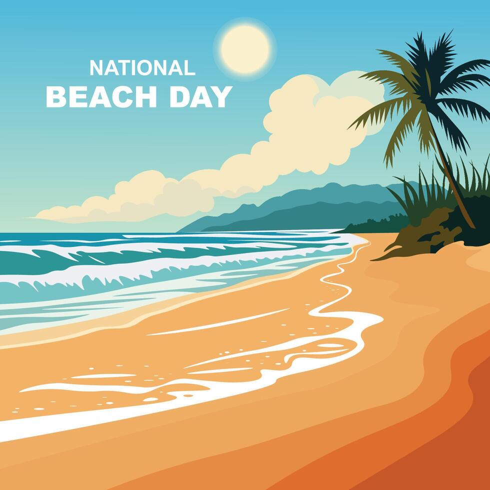 National Beach Day background. 48941742 Vector Art at Vecteezy