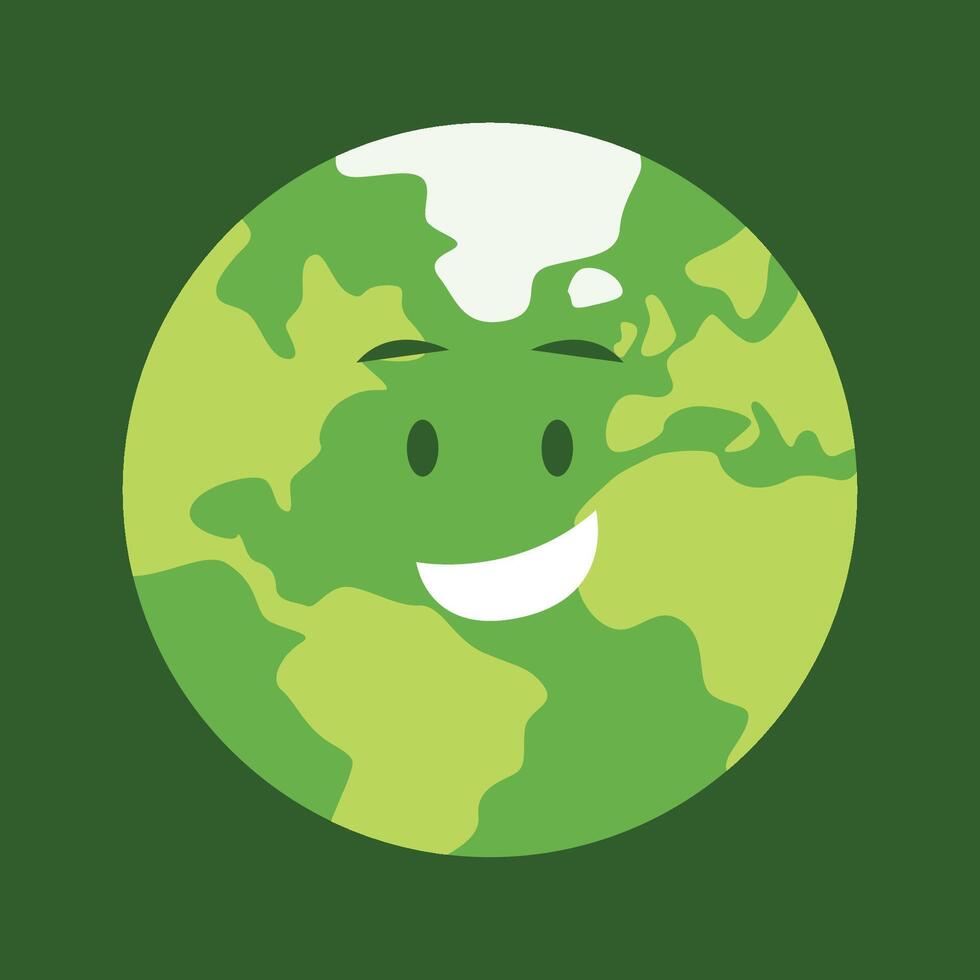 happy green earth planet cartoon character illustration 48941934 Vector ...
