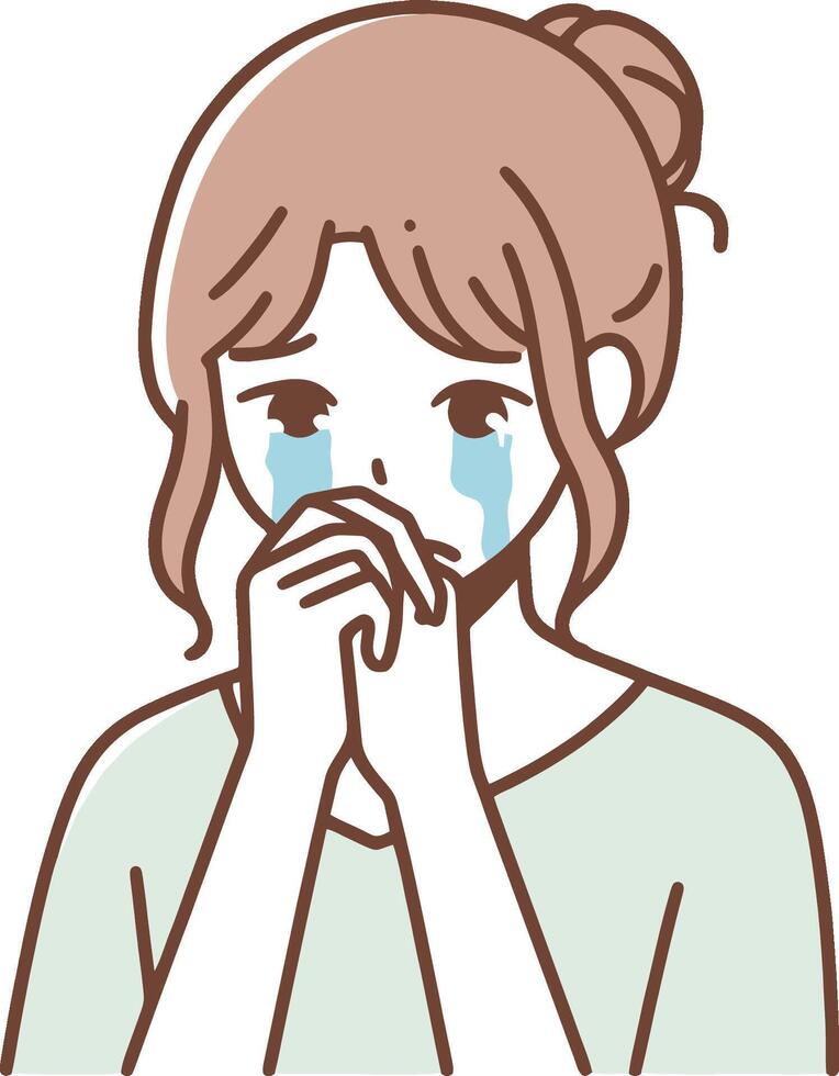 Sad Woman Crying Drawing Illustration 48942311 Vector Art At Vecteezy