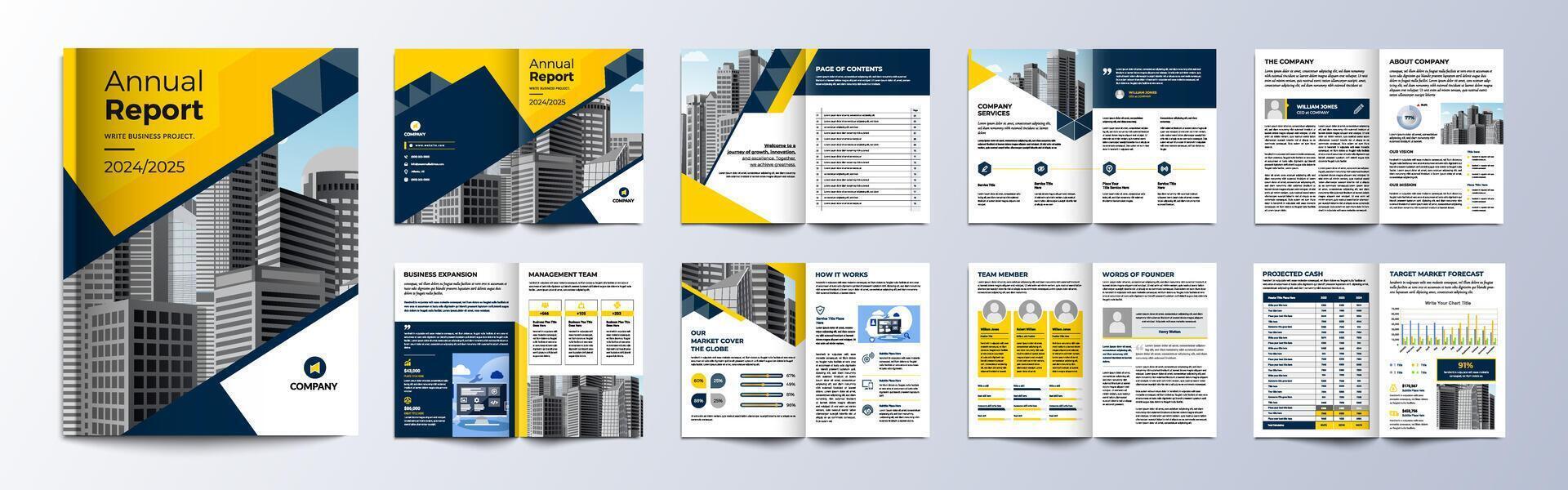Professional Annual Report Template with Modern Design. A4 Size ...