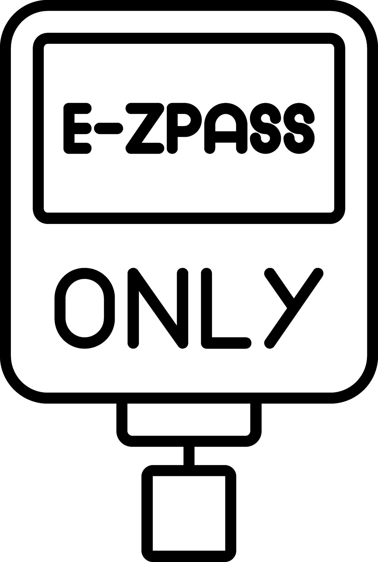 E Zpass Only Line Icon 48946511 Vector Art At Vecteezy