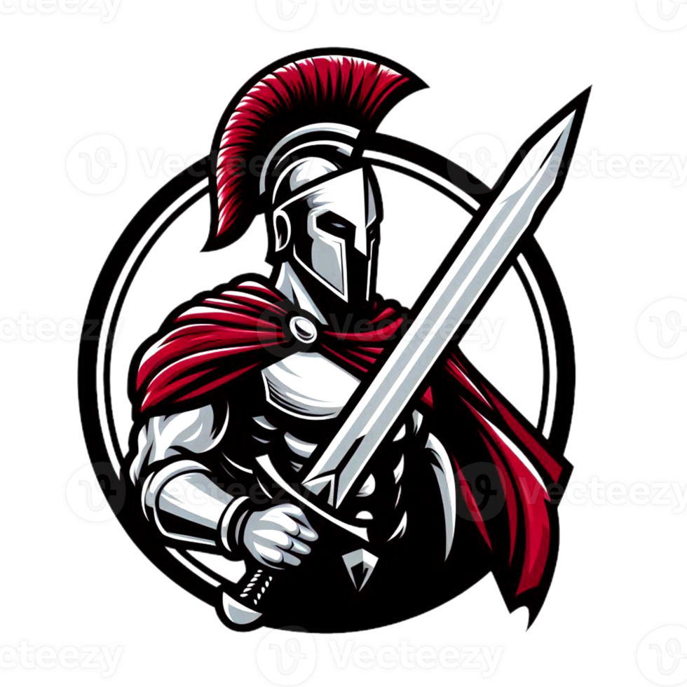 Spartan logo, Spartan warrior holding sword, transparent background 48948762 PNG