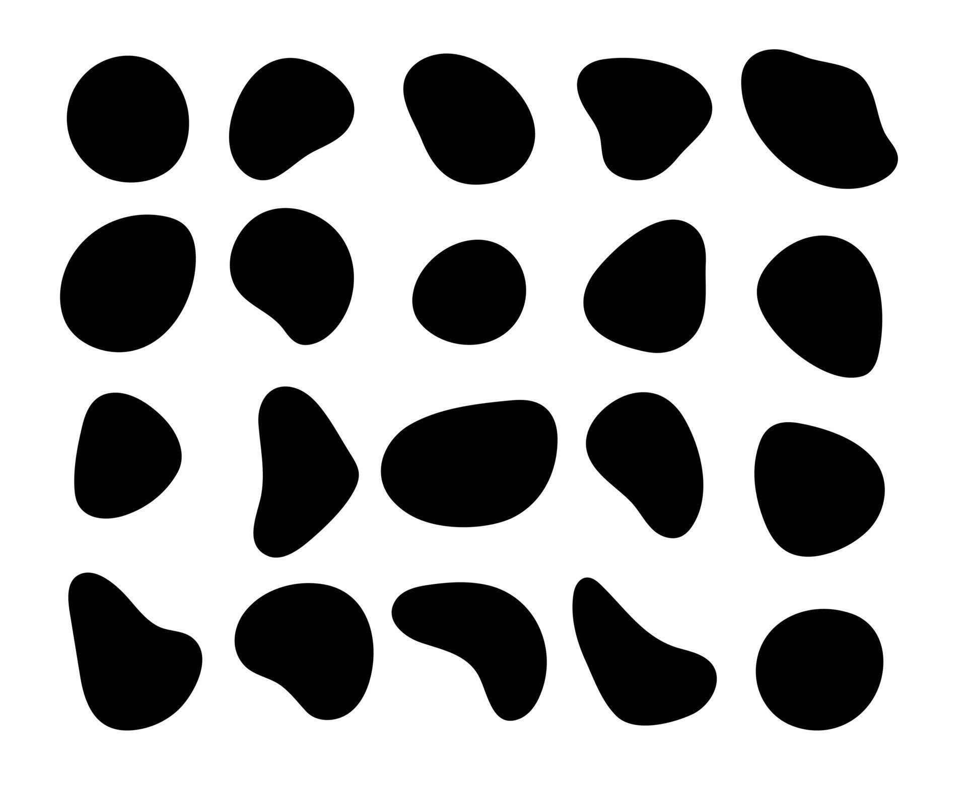 Organic Blob Shapes Freeform Irregular Figures Random Flowing Liquid Circles Smooth