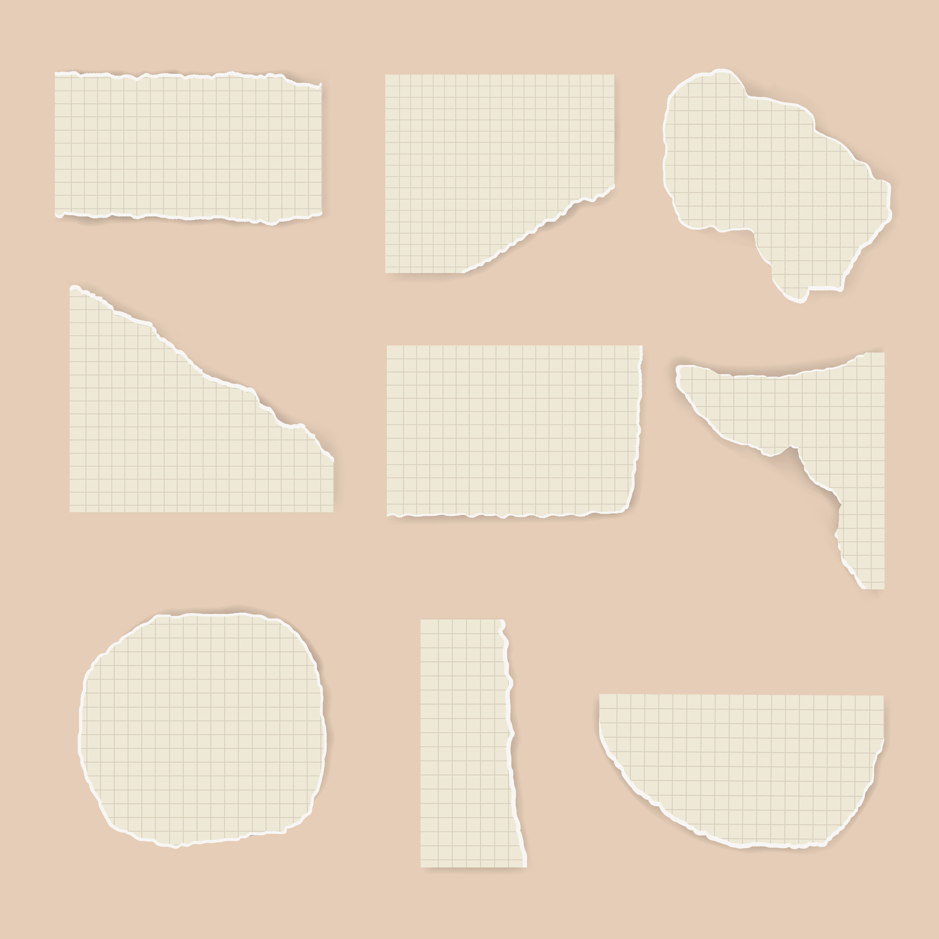 set of sheets of paper in a cage, with torn edges.The torn scrapbooking ...