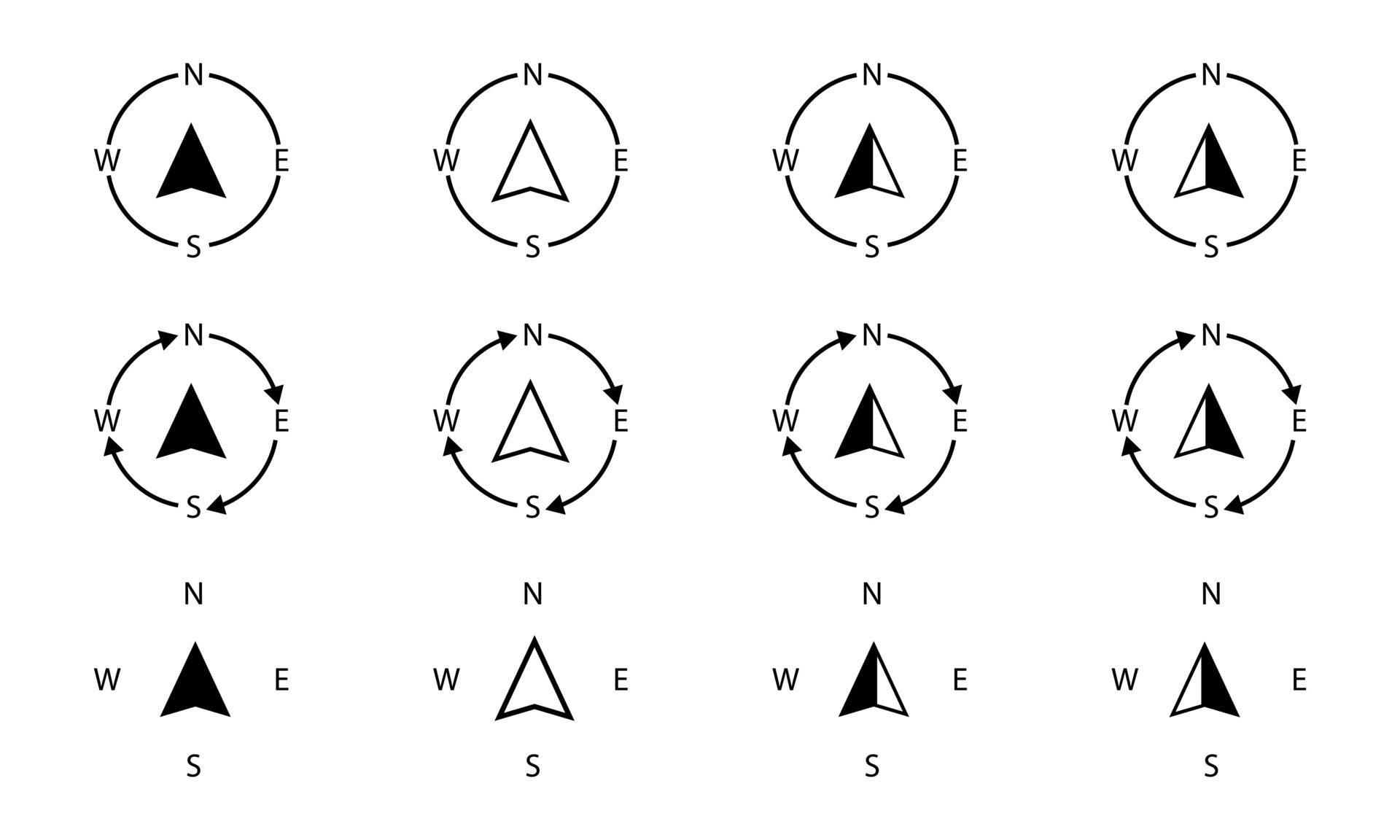 Compass icon symbol set illustration. Compass sticker icons. 48966773 ...