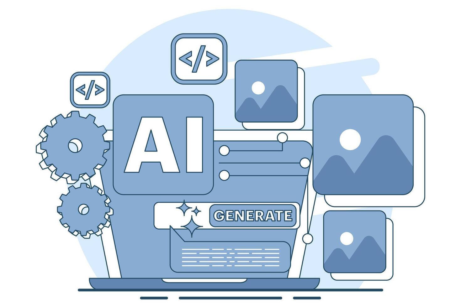 model training concept using big data in machine learning. AI content ...