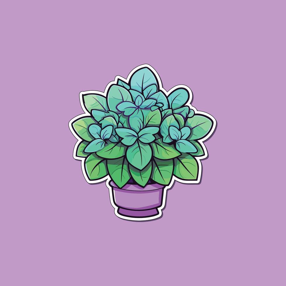 Oregano Sticker Cool Colors Kawaii Clip Art Illustration 48972087 Vector Art At Vecteezy