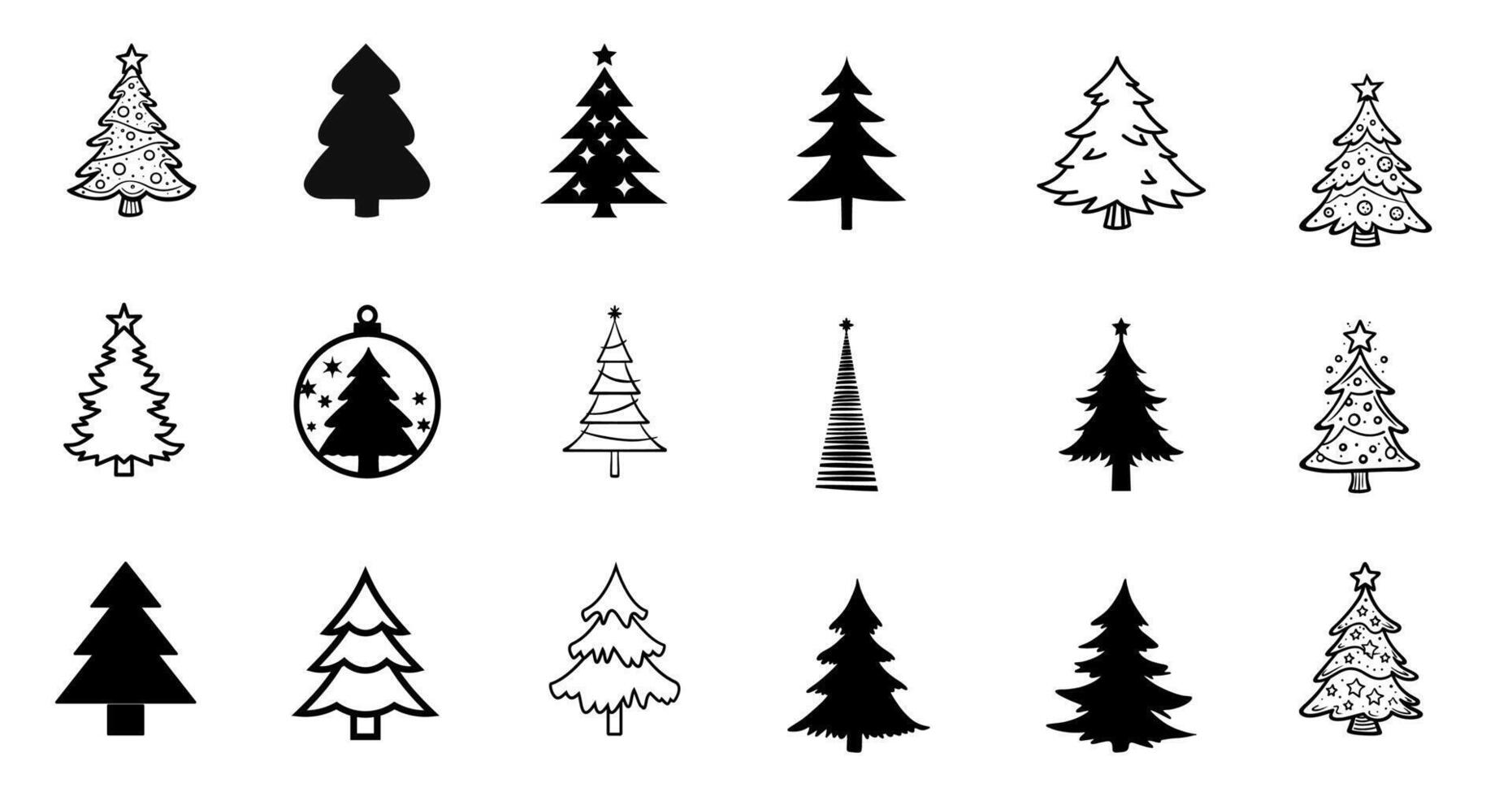 Christmas trees icons set on a white background. 48973348 Vector Art at ...