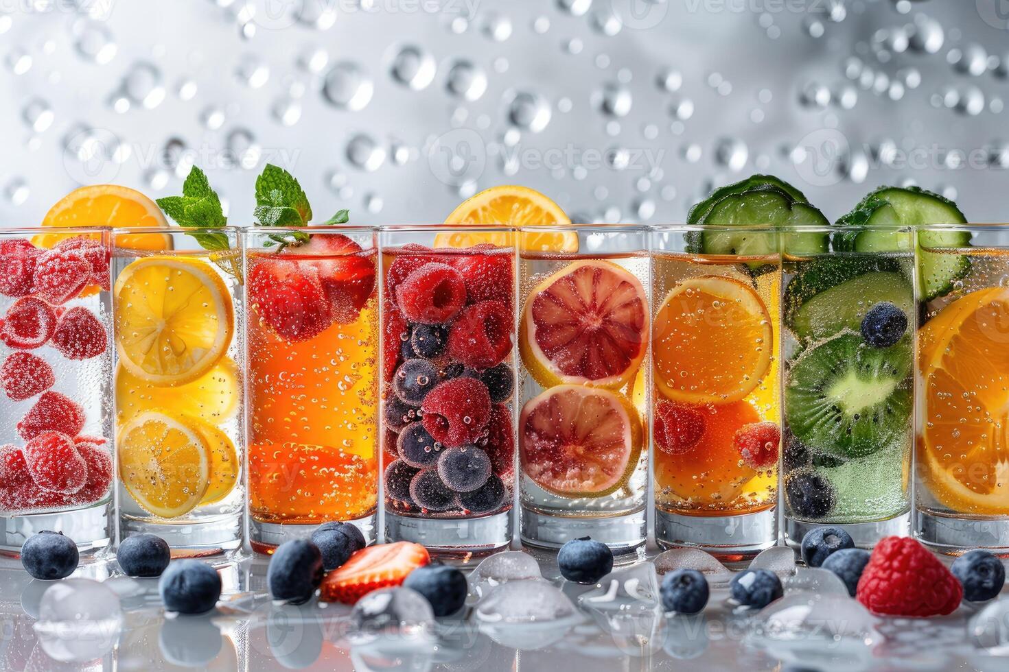 Refreshing Fruit-Infused Sparkling Water in Glasses 49000489 Stock Photo at Vecteezy