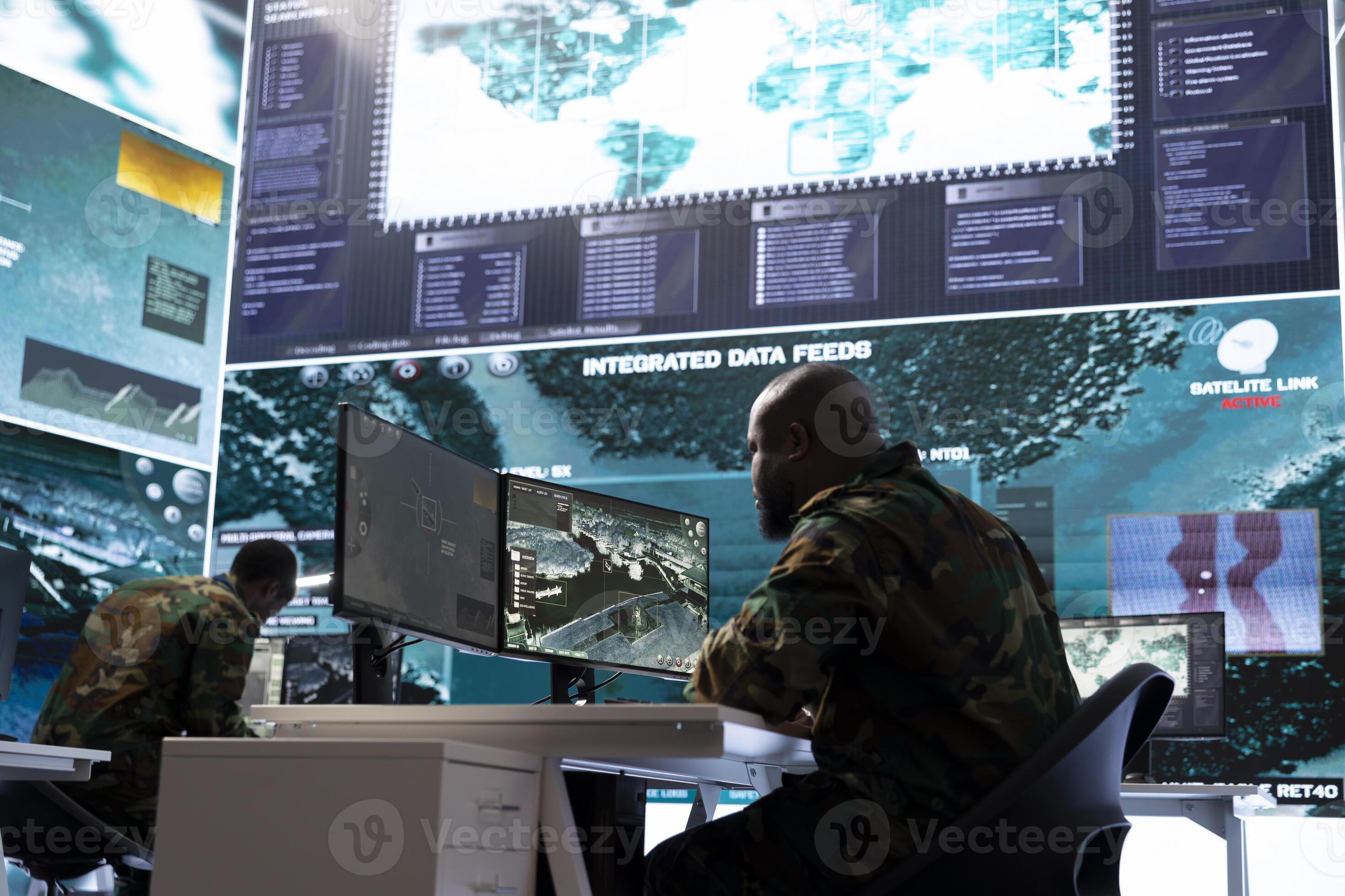 Army intelligence officers use modern computer systems and satellite data to bolster national ...