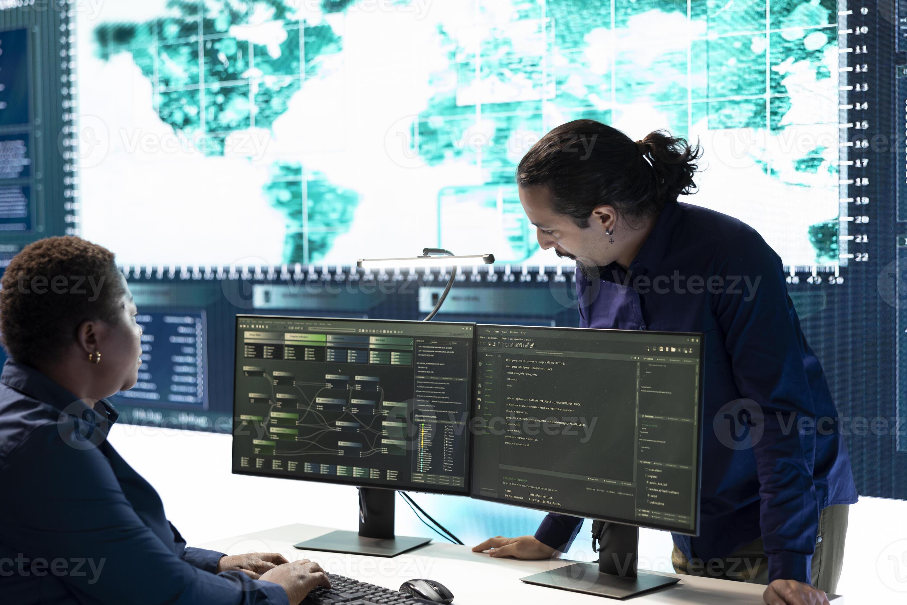 Group Of Governmental Hackers Using Hacking Tools To Secure A Network Focusing On Cyber Defense