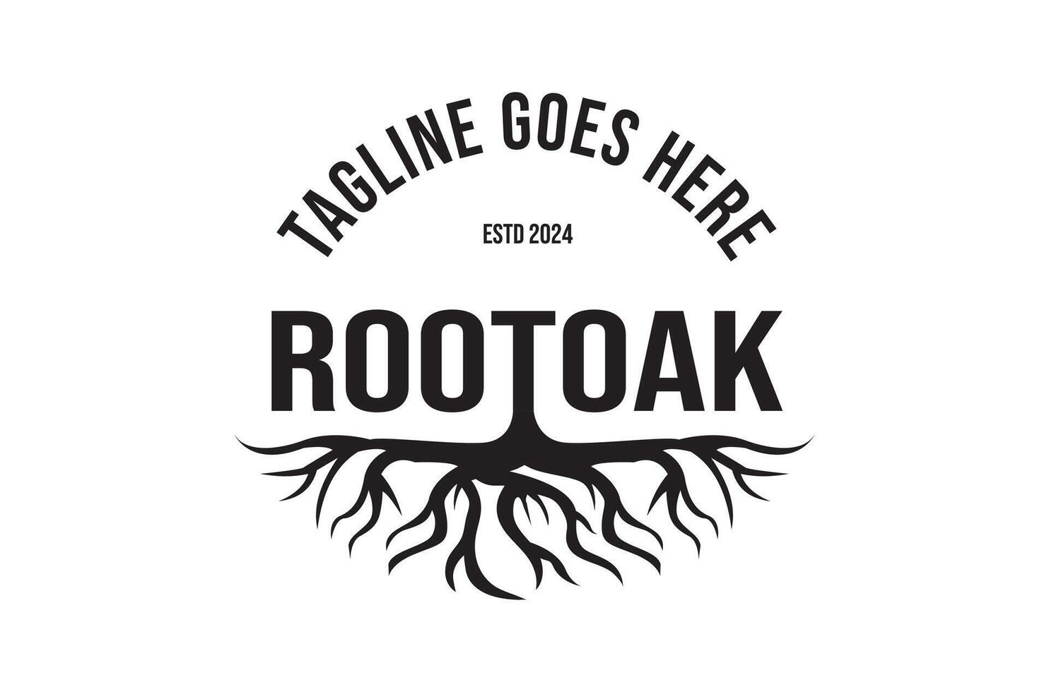 Tree Roots Silhouette Vintage Nature Inspired Logo for Organic Brands ... Tree Roots Silhouette Vintage Nature Inspired Logo for Organic Brands ...