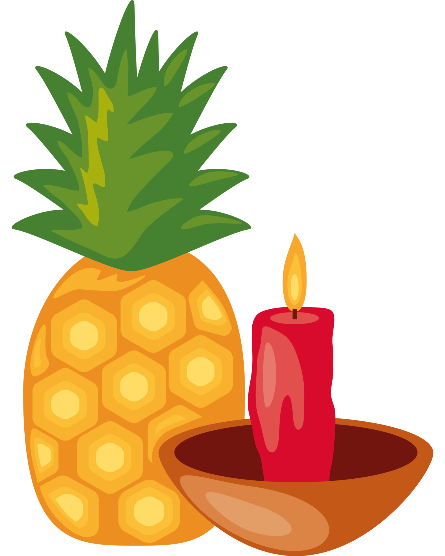hungry ghost festival candle and pineapple 49015387 PNG