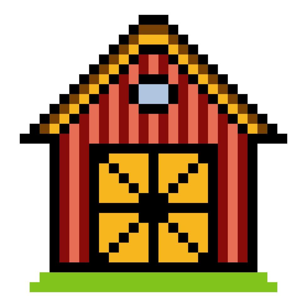Cross door barn in pixel art style 49023432 Vector Art at Vecteezy
