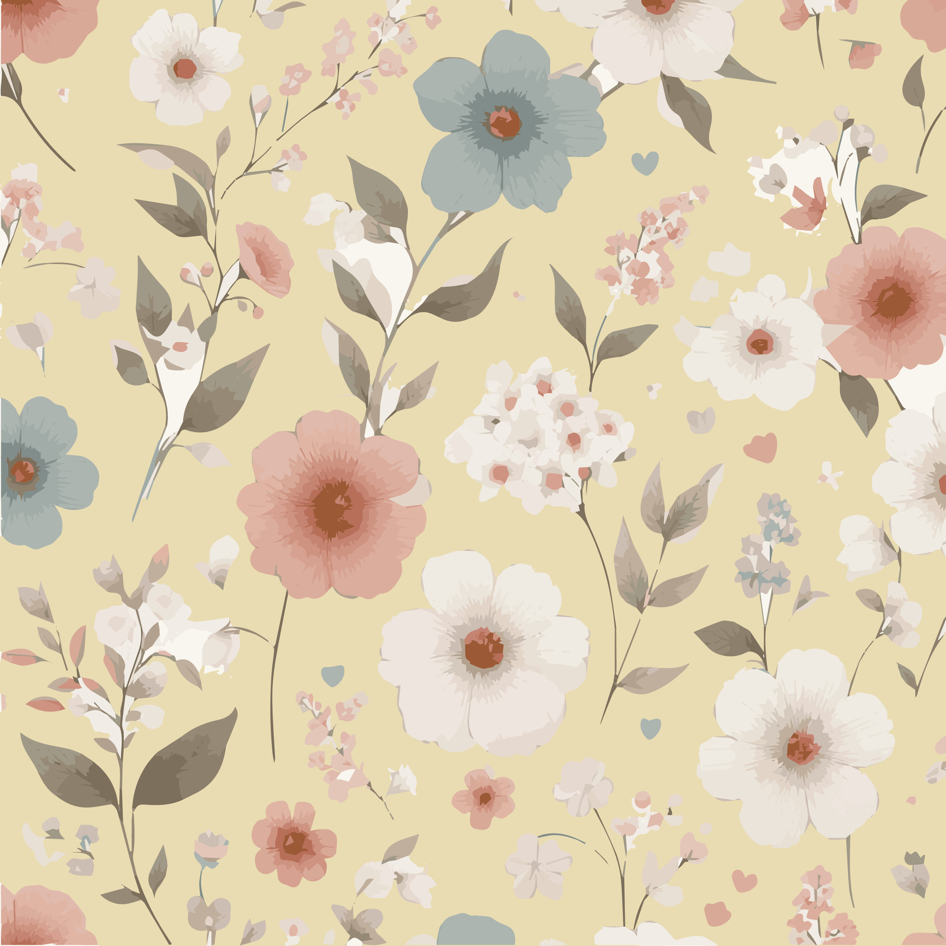 A simple pattern wallpaper of flowers 49024947 Vector Art at Vecteezy