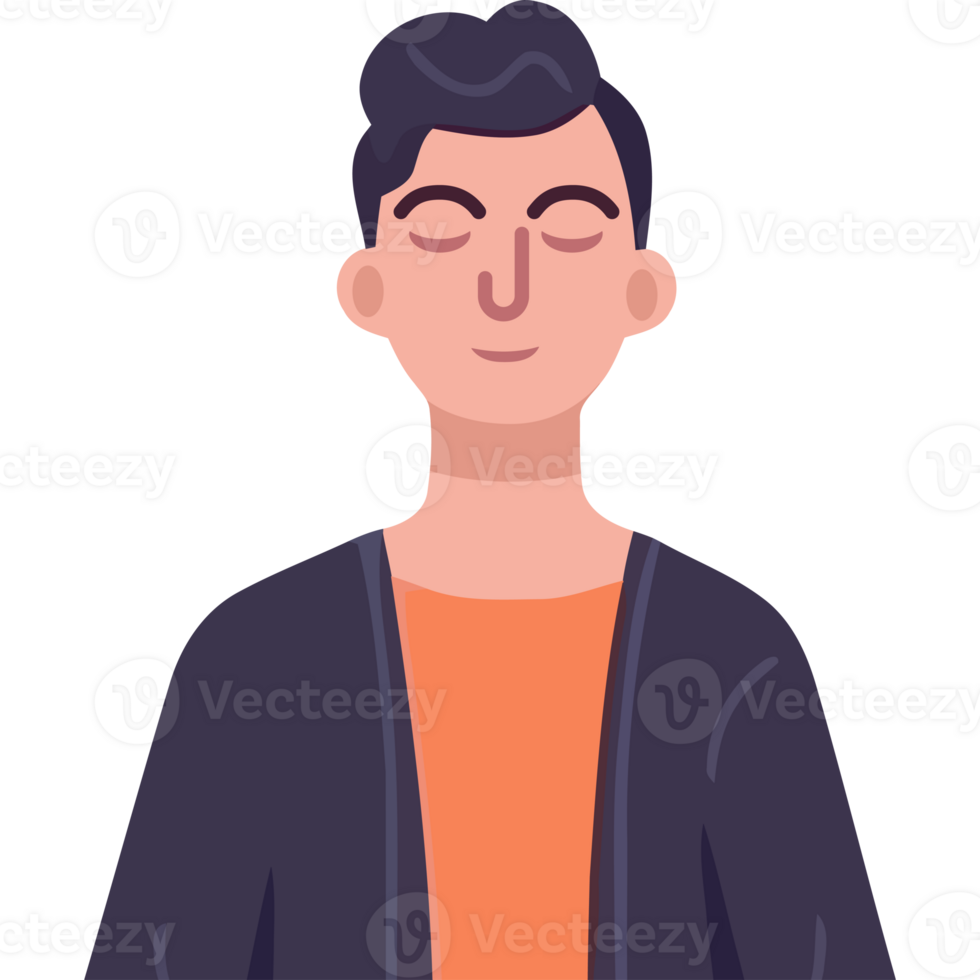 A Man With His Eyes Closed In Meditation 49025288 Png