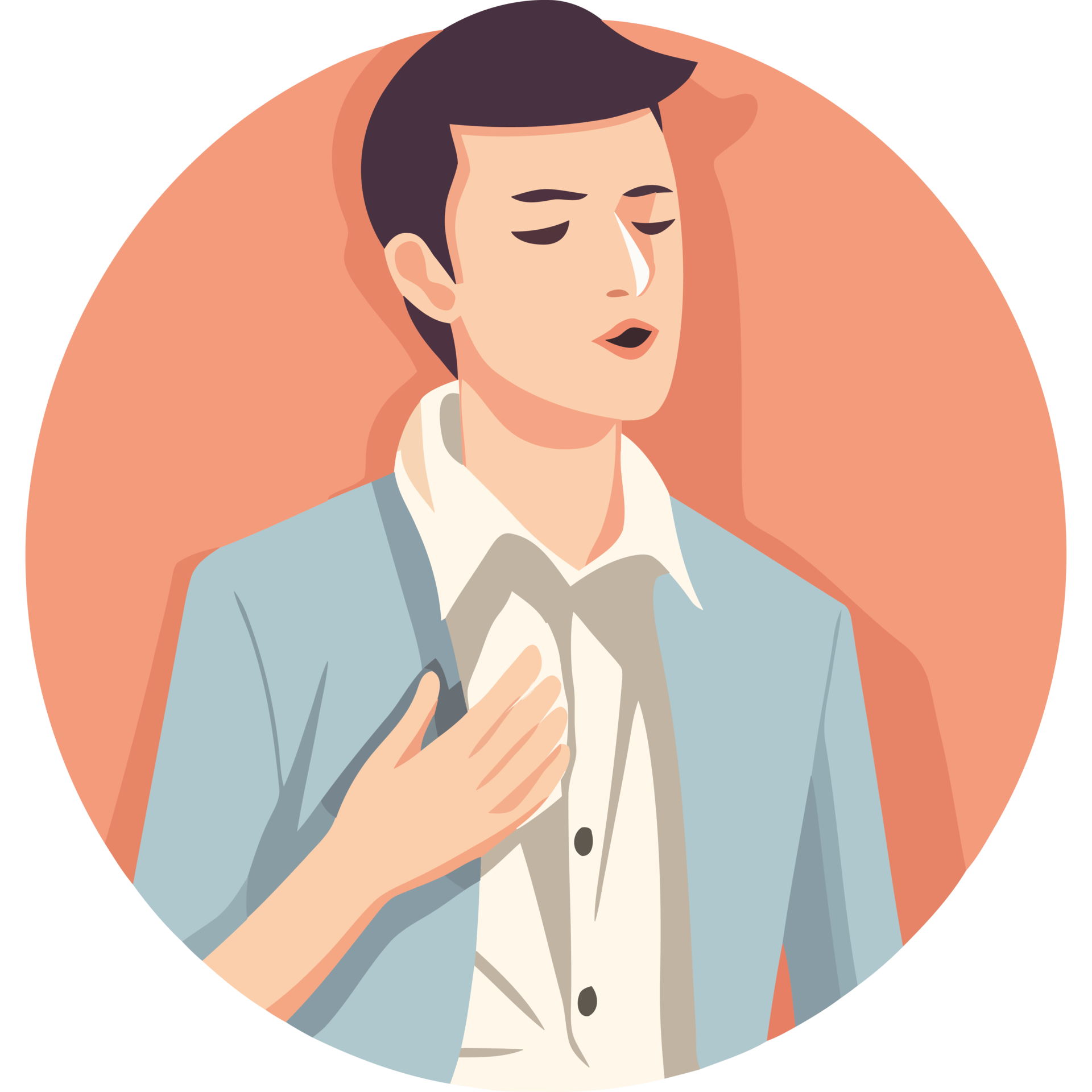 Illustration of a man with chest pain 49026752 PNG