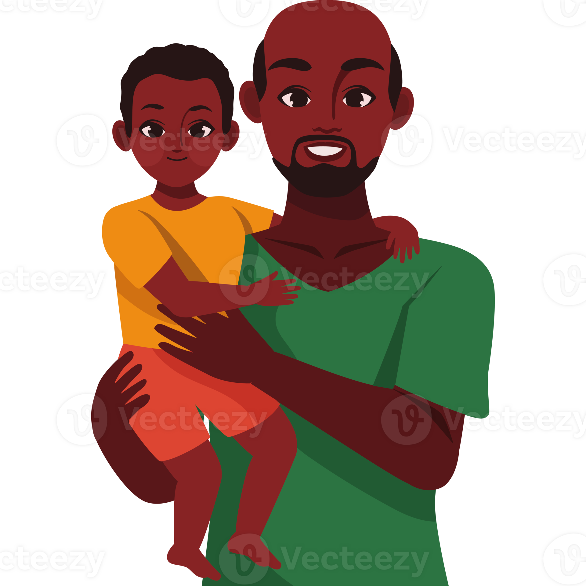 An Illustration Of A Father Holding His Son 49027921 Png