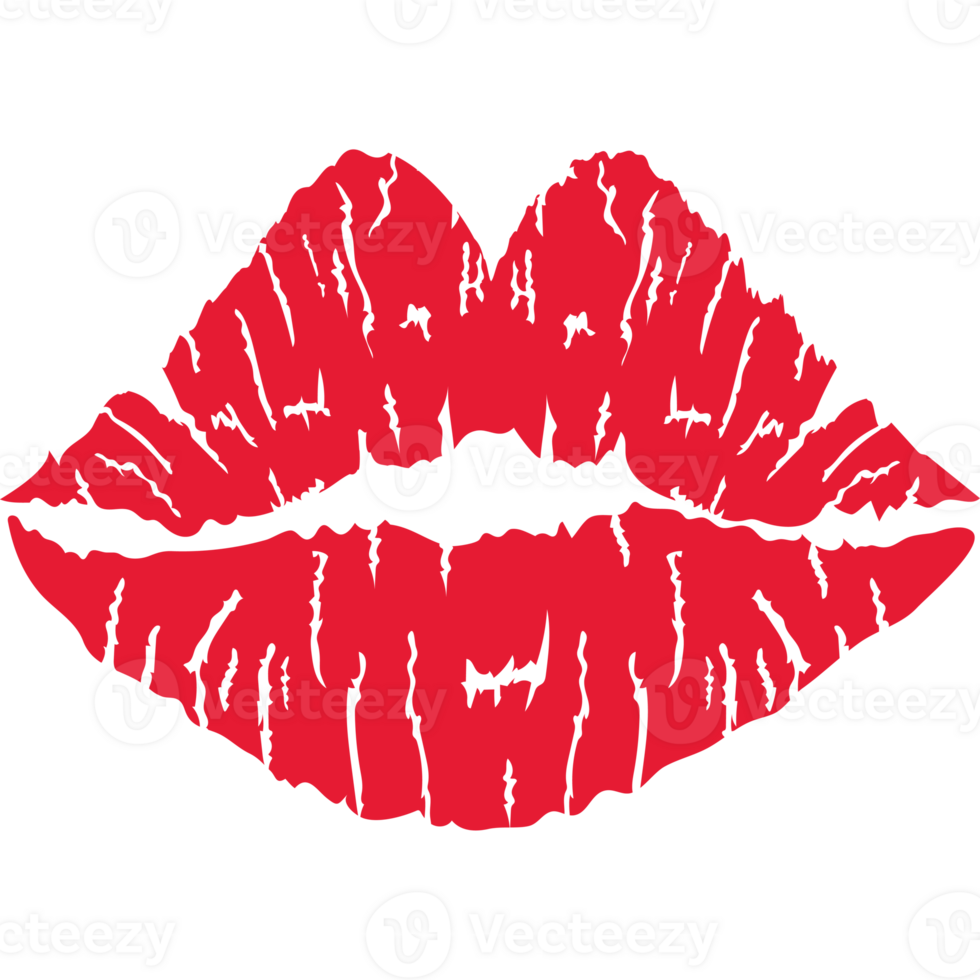 A Red Lipstick Kiss On A Black Background 49028708 Png