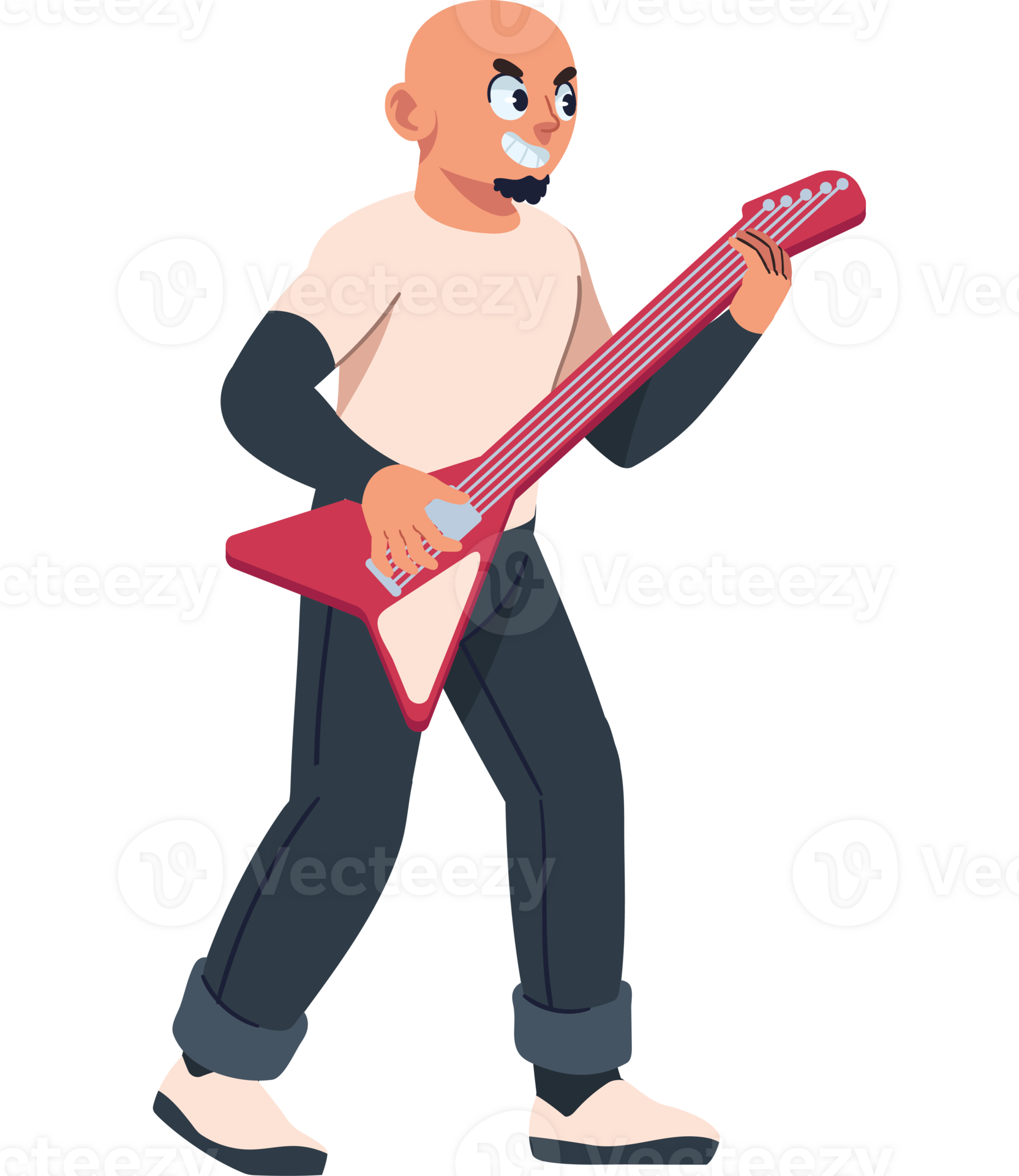 Cartoon Man Playing Guitar 49030504 Png
