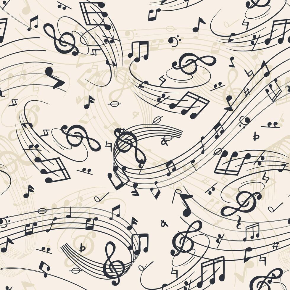 music notes seamless pattern background 49031307 Vector Art at Vecteezy