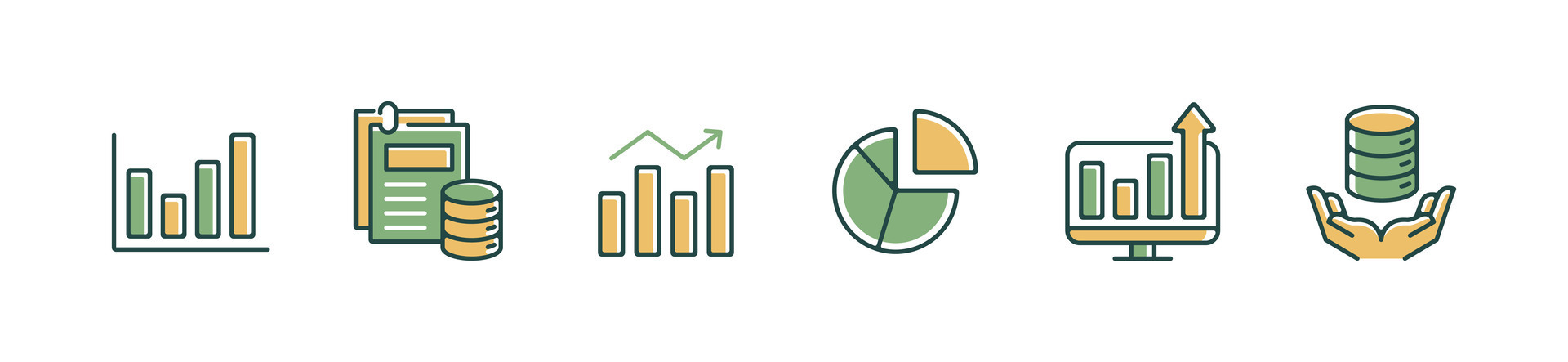 set of diagram chart presentation business growth data statistic icon ...