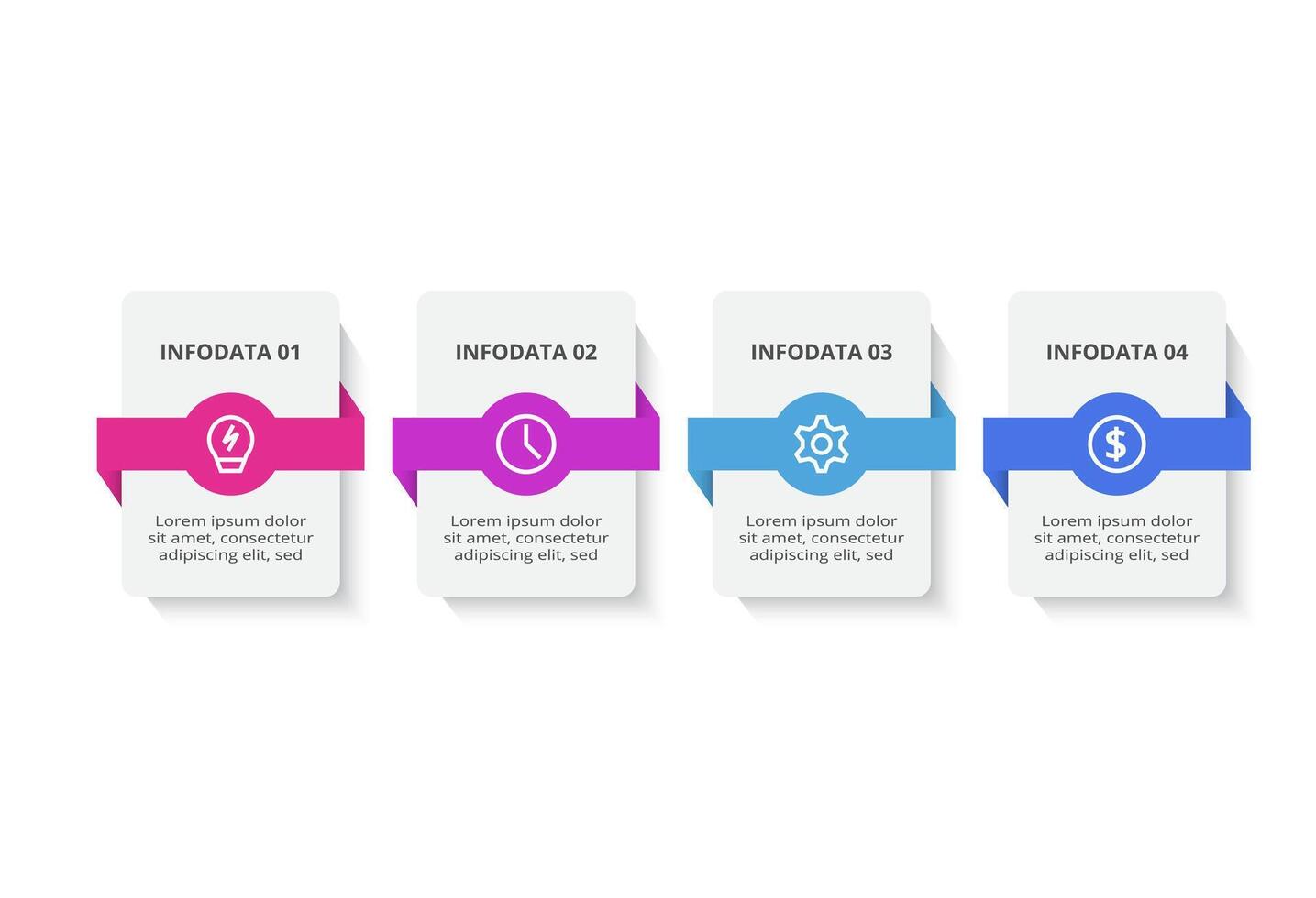 Creative concept for infographic with 4 steps, options, parts or ...